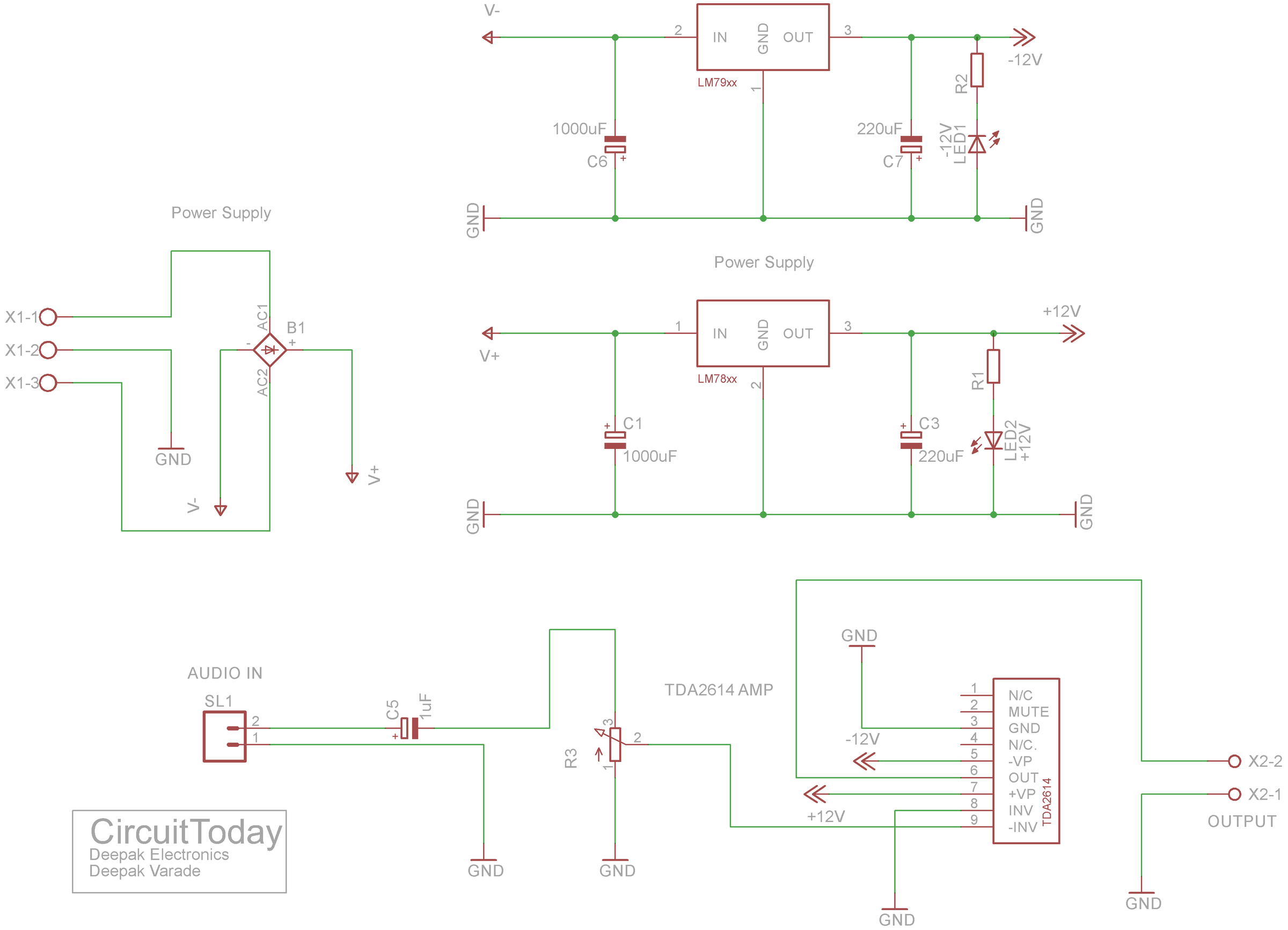 6 Watt Amplifier Using TDA2614 : 6 Steps - Instructables