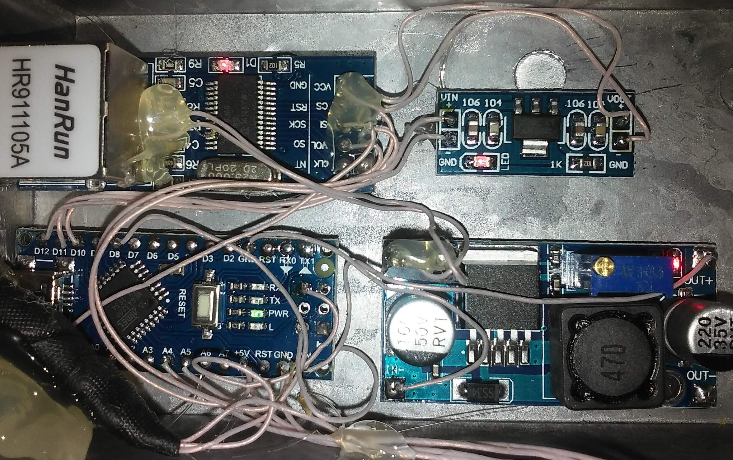 Arduino Webservers Ethernet ENC28J60 With Thermometer DS18B20, I2C LCD and Power Over Ethernet ...