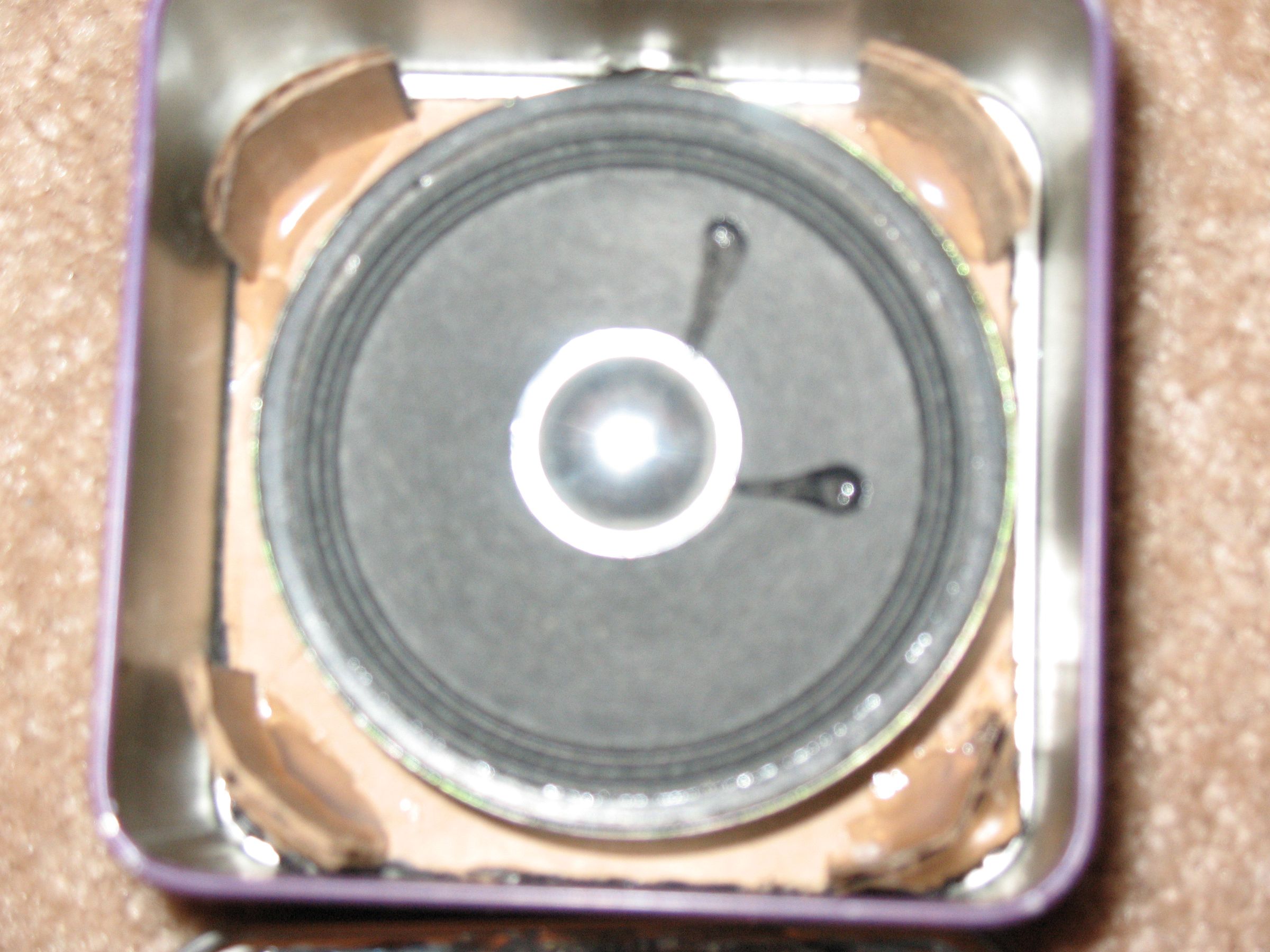 Speaker Made From a Fossil Watch Container (for an Ipod) : 4 Steps ...