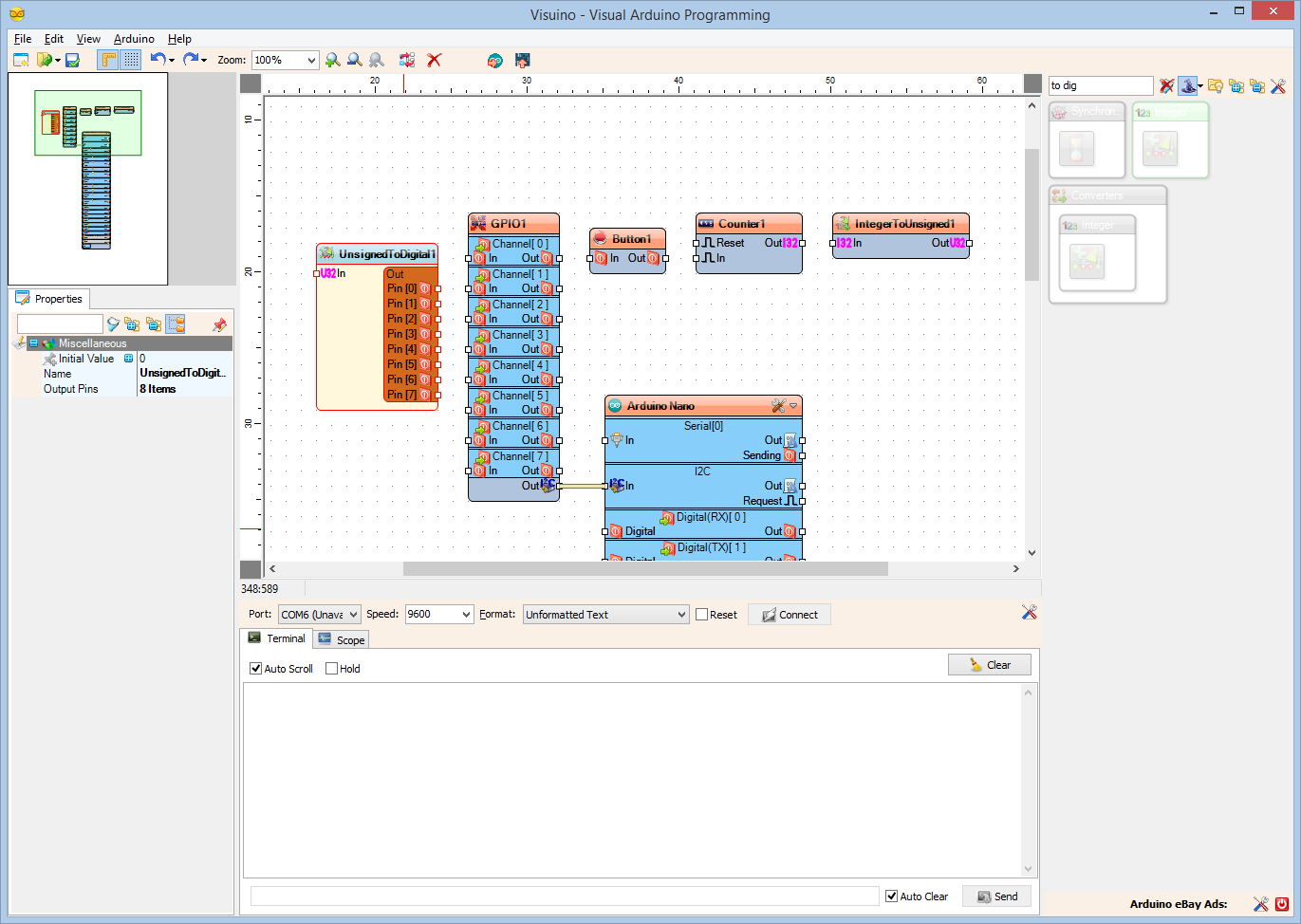 Arduino and Visuino: Use PCF8574/PCF8574A I2C GPIO to Add More Digital ...