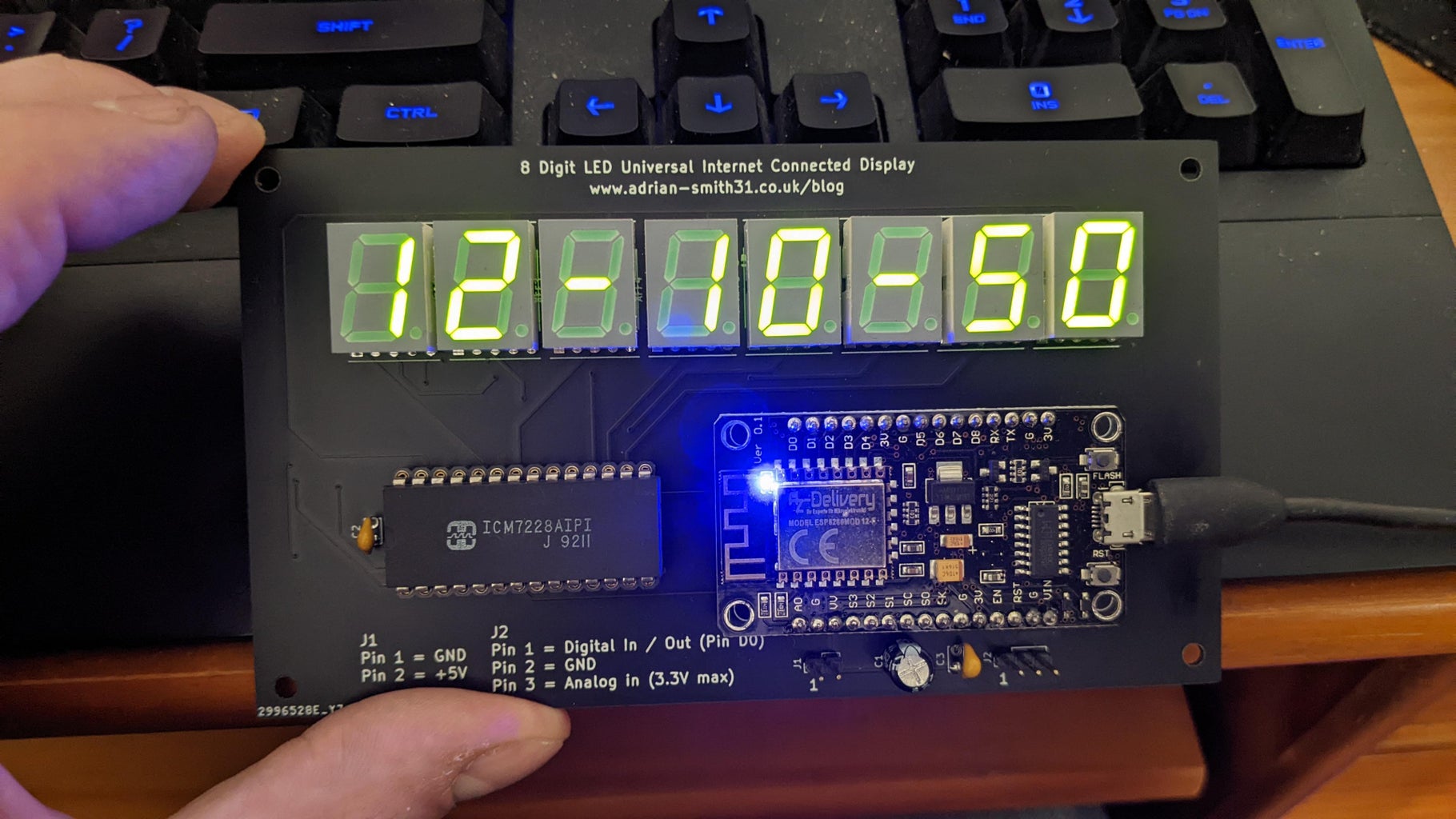 Esp8266 Based 8 Digit Led Ntp Clock With Youtube Statistics Display 5 Steps Instructables