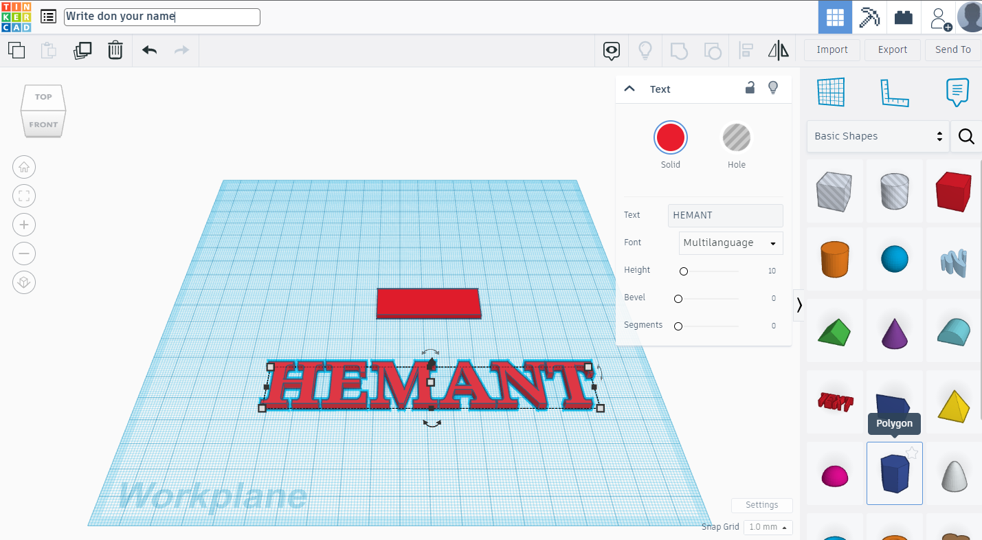 The Project Is Making Key Chain of the Students Name Using Tinkercad. : 16 Steps - Instructables