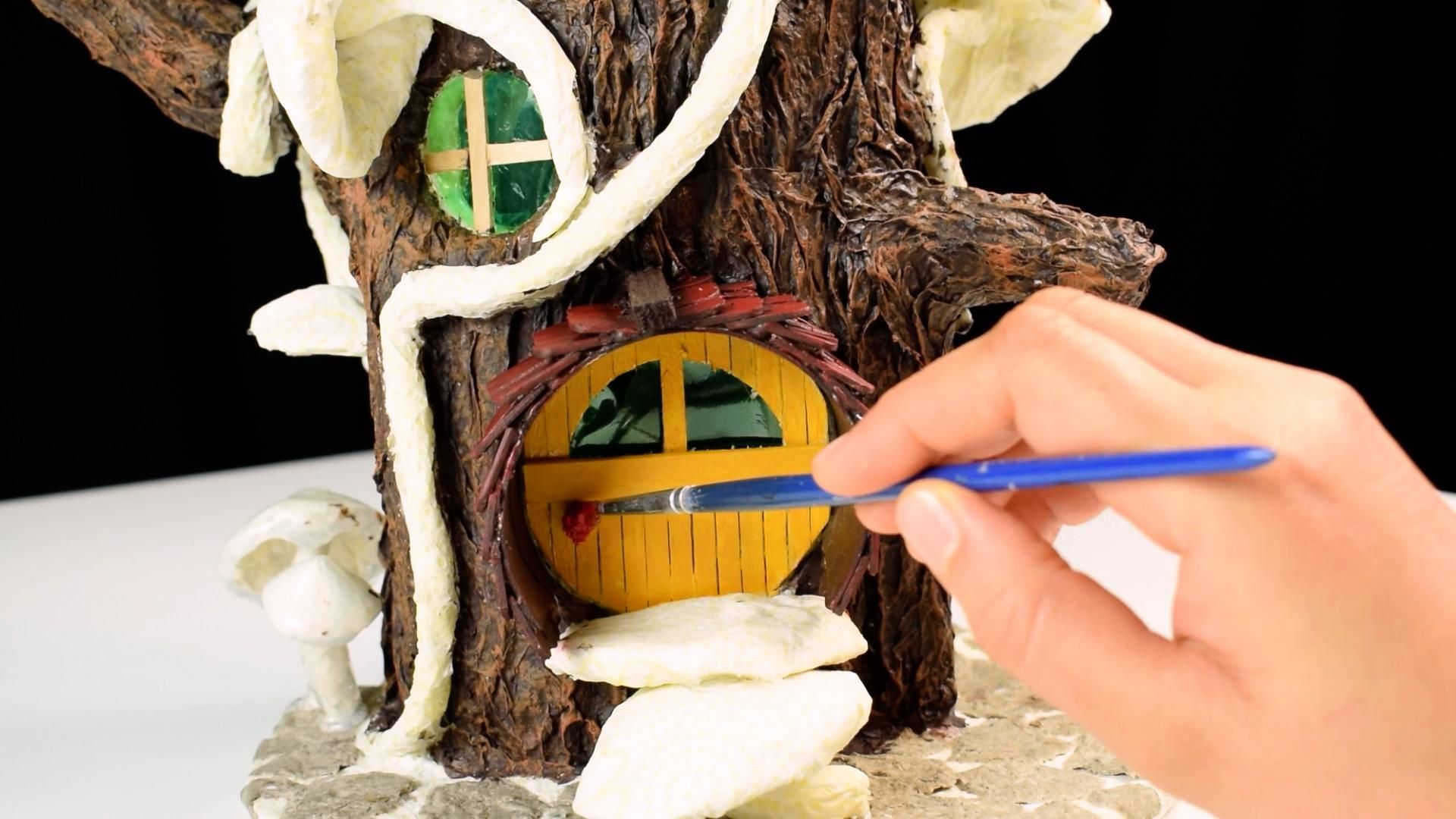 Paper Mache Fairy Garden Tree House : 15 Steps (with Pictures ...