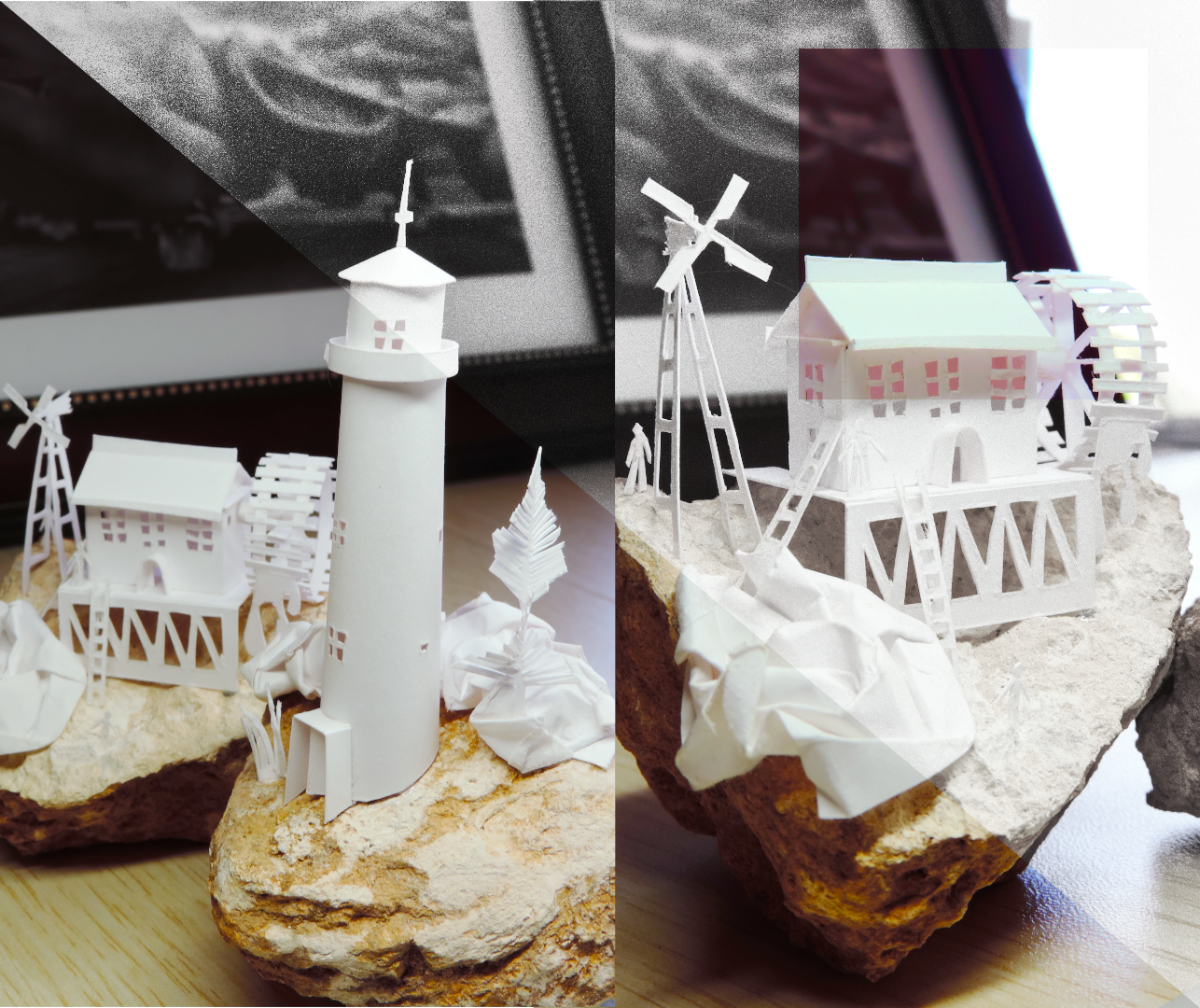 Make a Detailed Paper Lighthouse and Windmill Craft on Found Rock's or ...