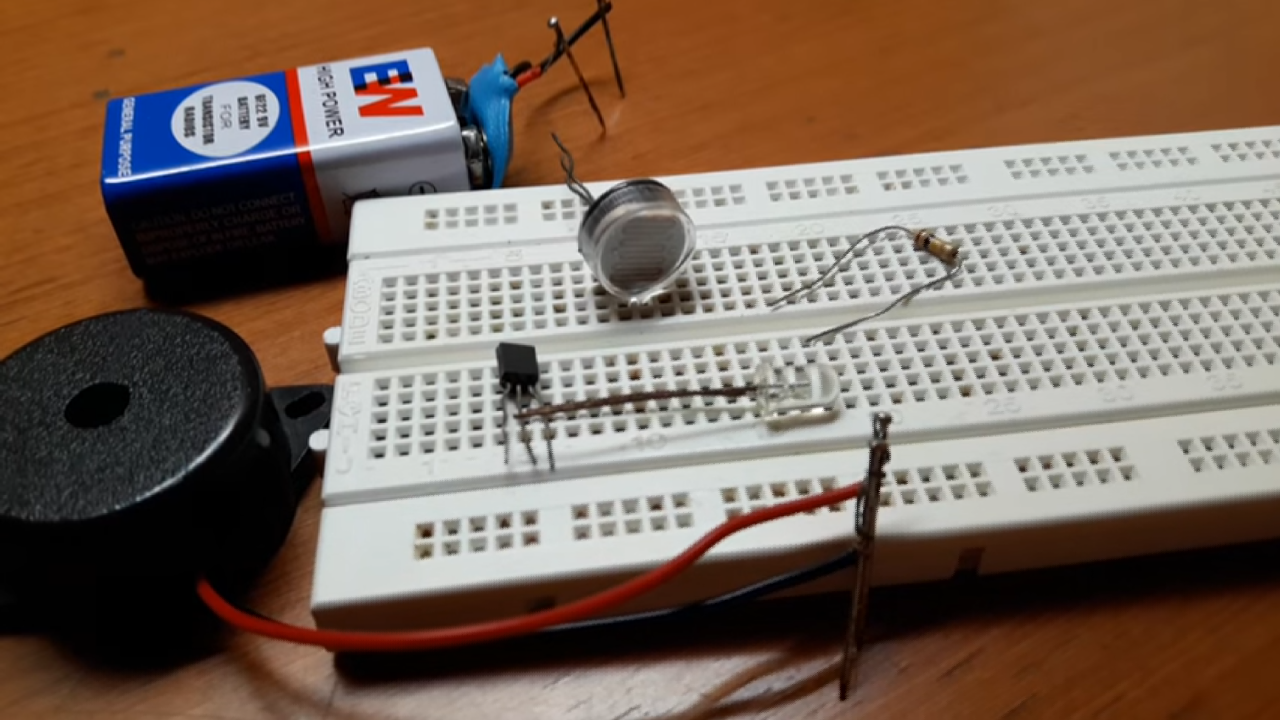 How to Make a "Laser Security Alarm System" at Home on a Breadboard ...