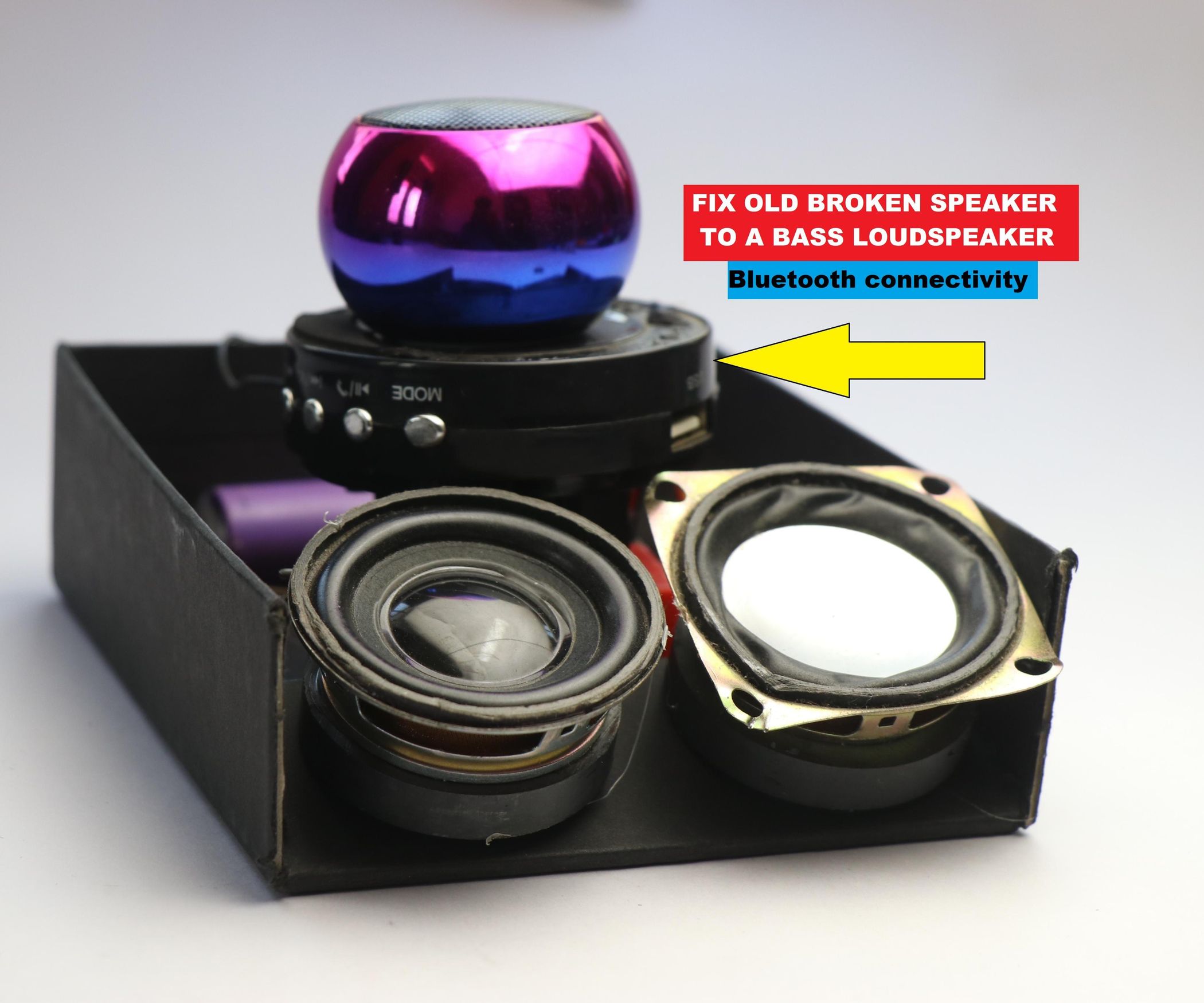 Fix Broken Bluetooth Speaker to a Dual Bass Loudspeaker : 5 Steps - Instructables