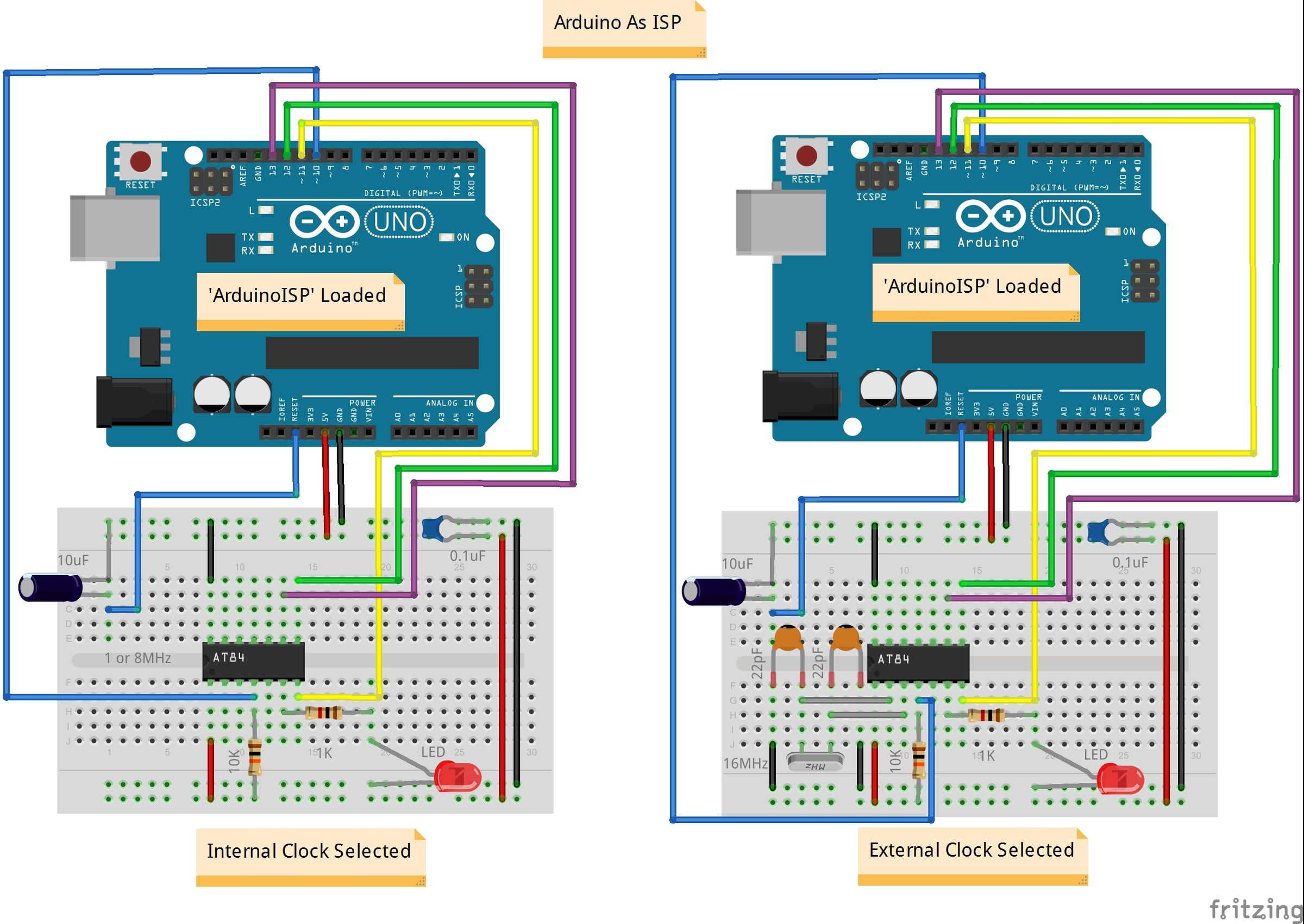 Programming the ATTiny85, ATTiny84 and ATMega328P : Arduino As ISP : 9 ...