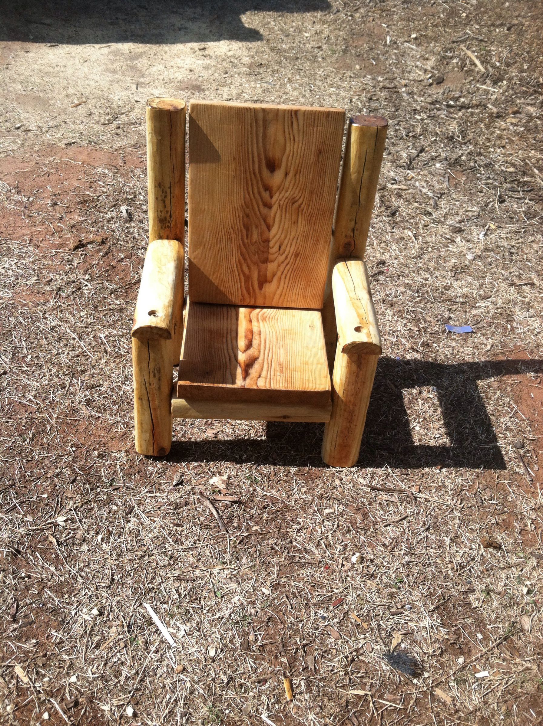 Rustic Log Children's Chair From Reclaimed Wood : 9 Steps (with ...