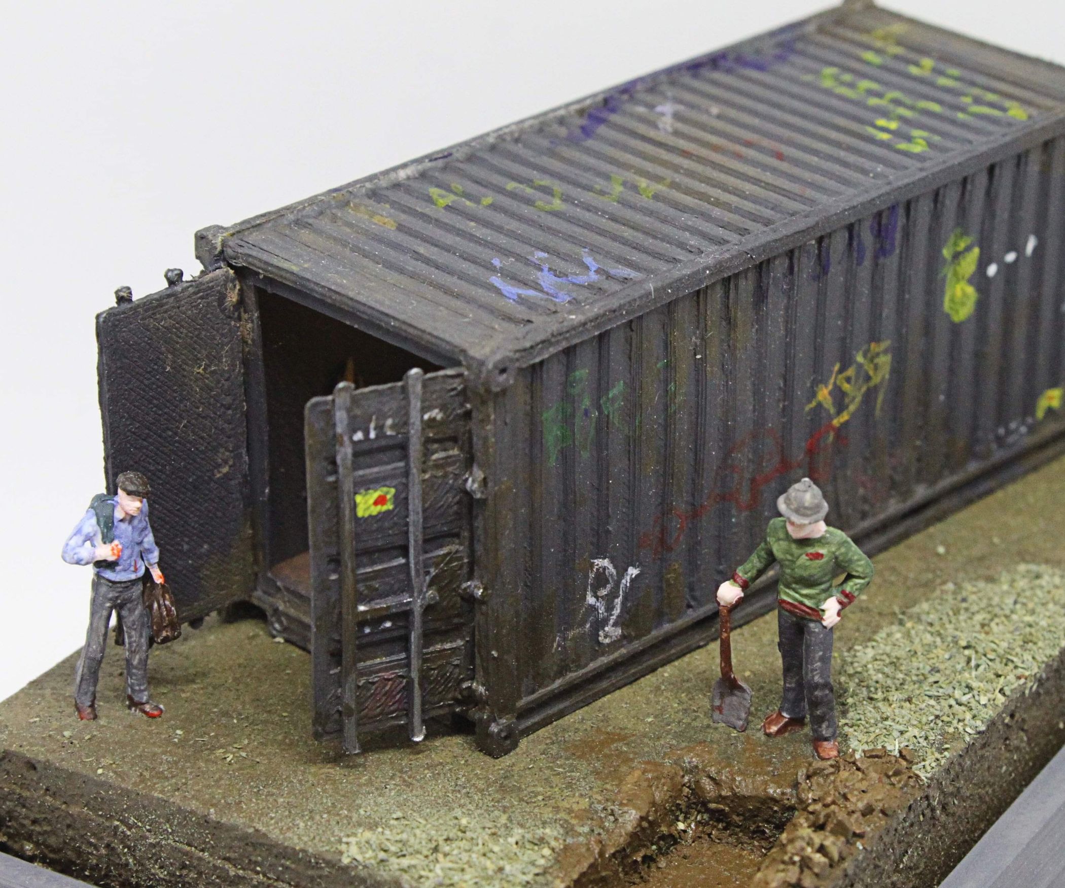 HO Scale Shipping Container Surprise Reveal Diorama. : 8 Steps ...