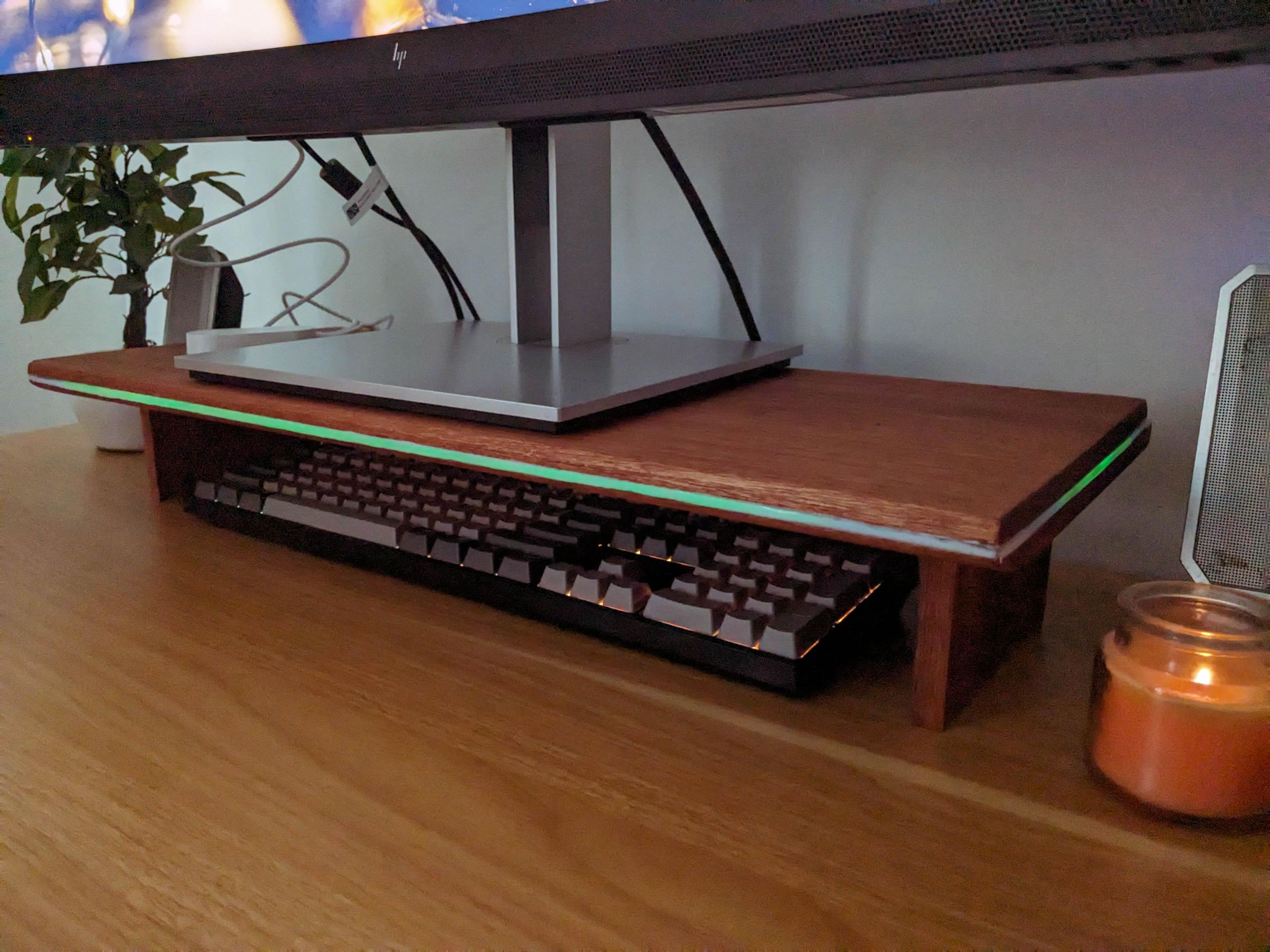 Wood-Resin Monitor Stand With Perfect LED Diffusion : 12 Steps (with ...