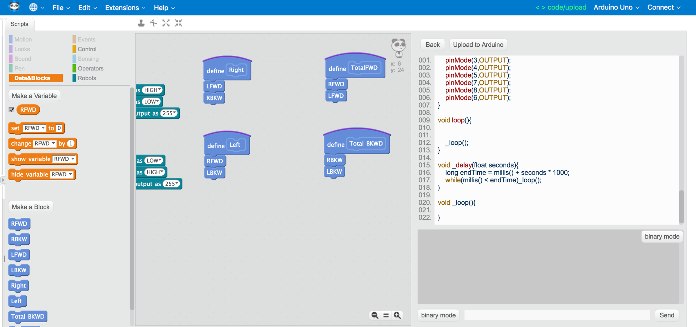 Getting Started With MBlock Browser Based Coding for HyperDuino : 3 ...