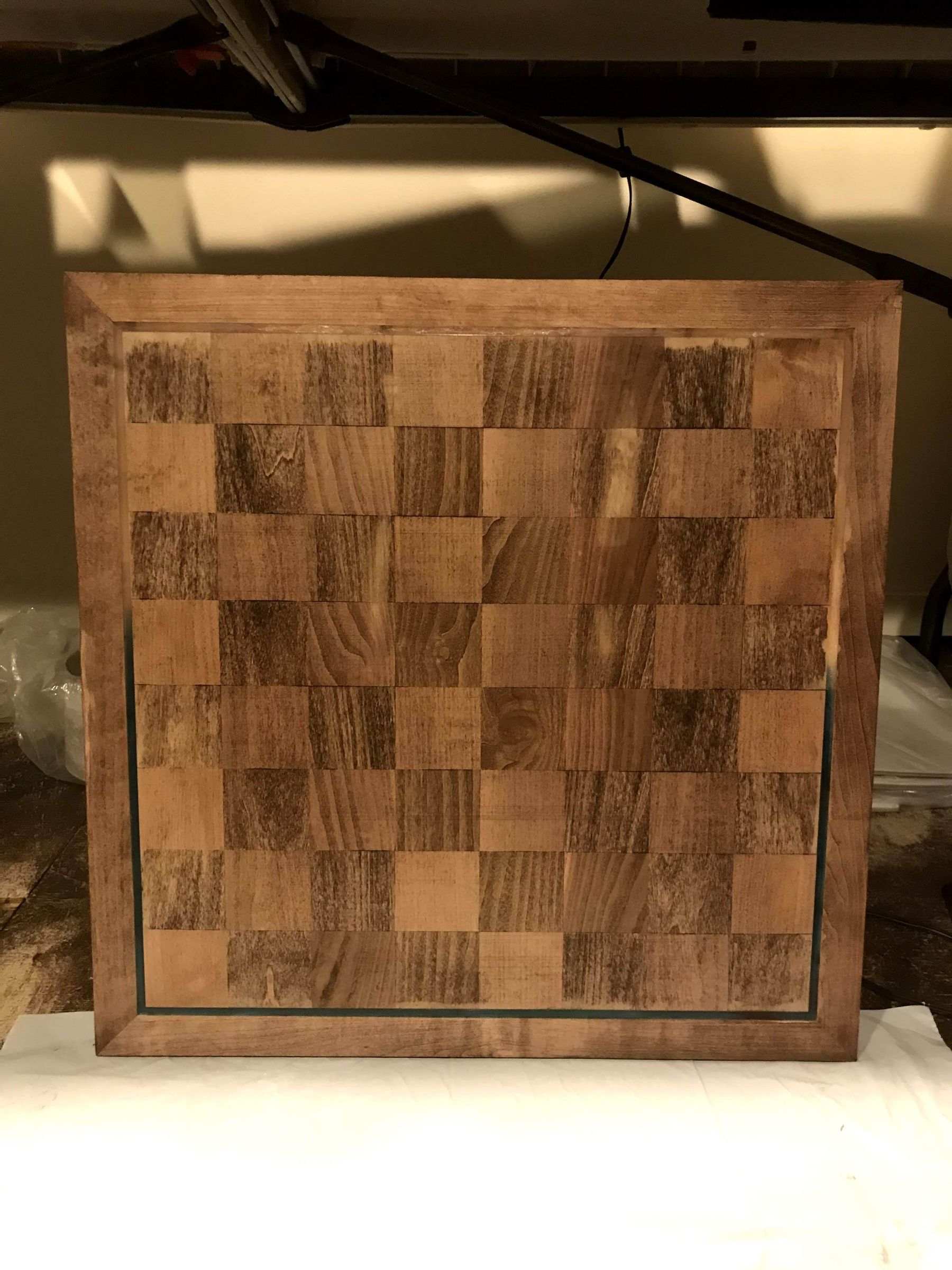 Wood and Resin Chess and Checker Board With Pieces From Scraps : 6 ...