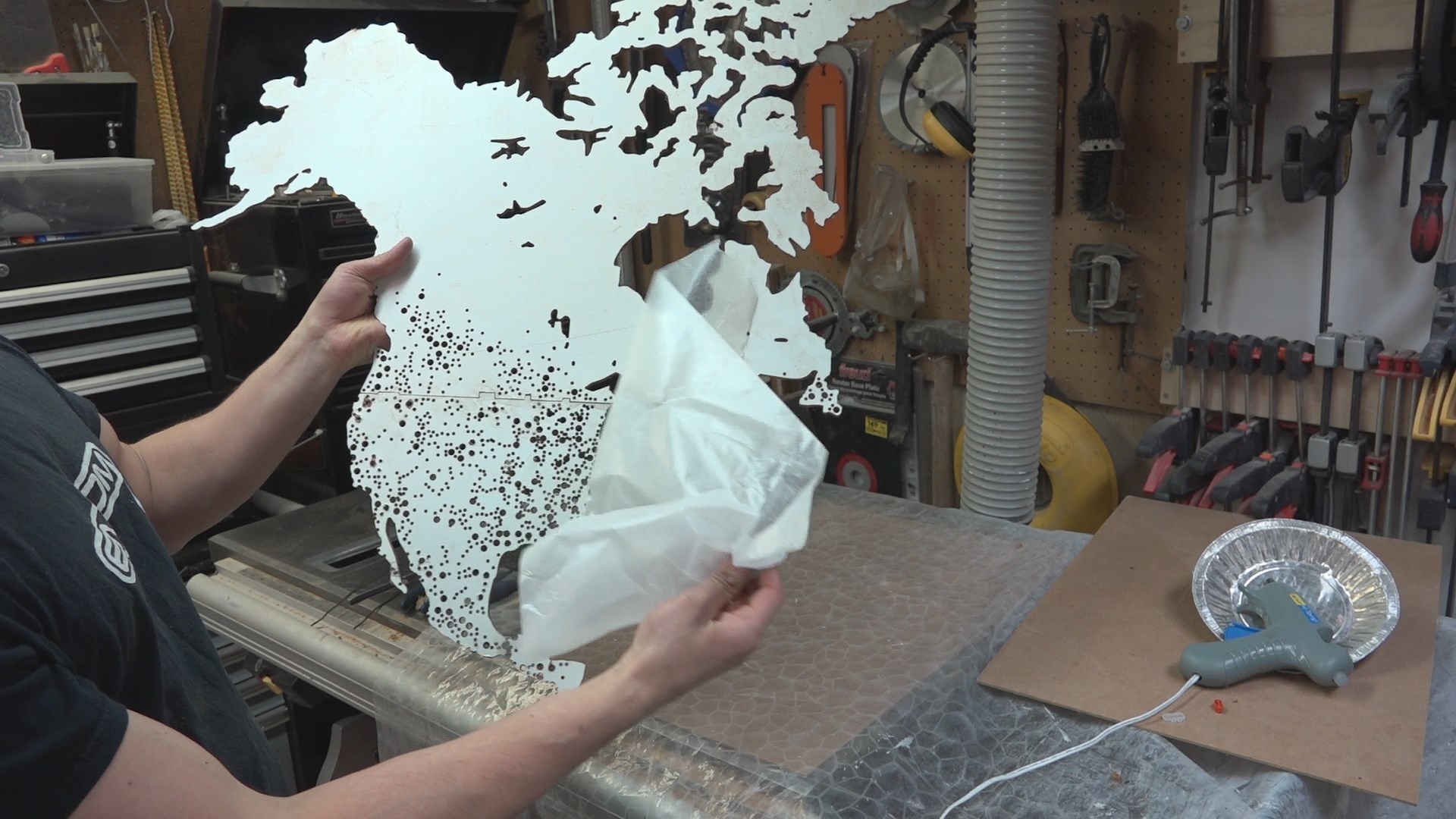 Floating World Backlit Moss Map With Arduino Fiber Optic LED Cities ...