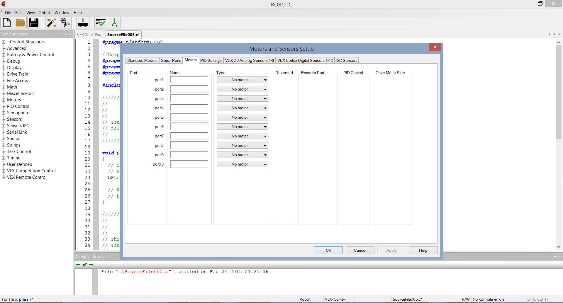 RobotC for VEX Cortex : 9 Steps - Instructables