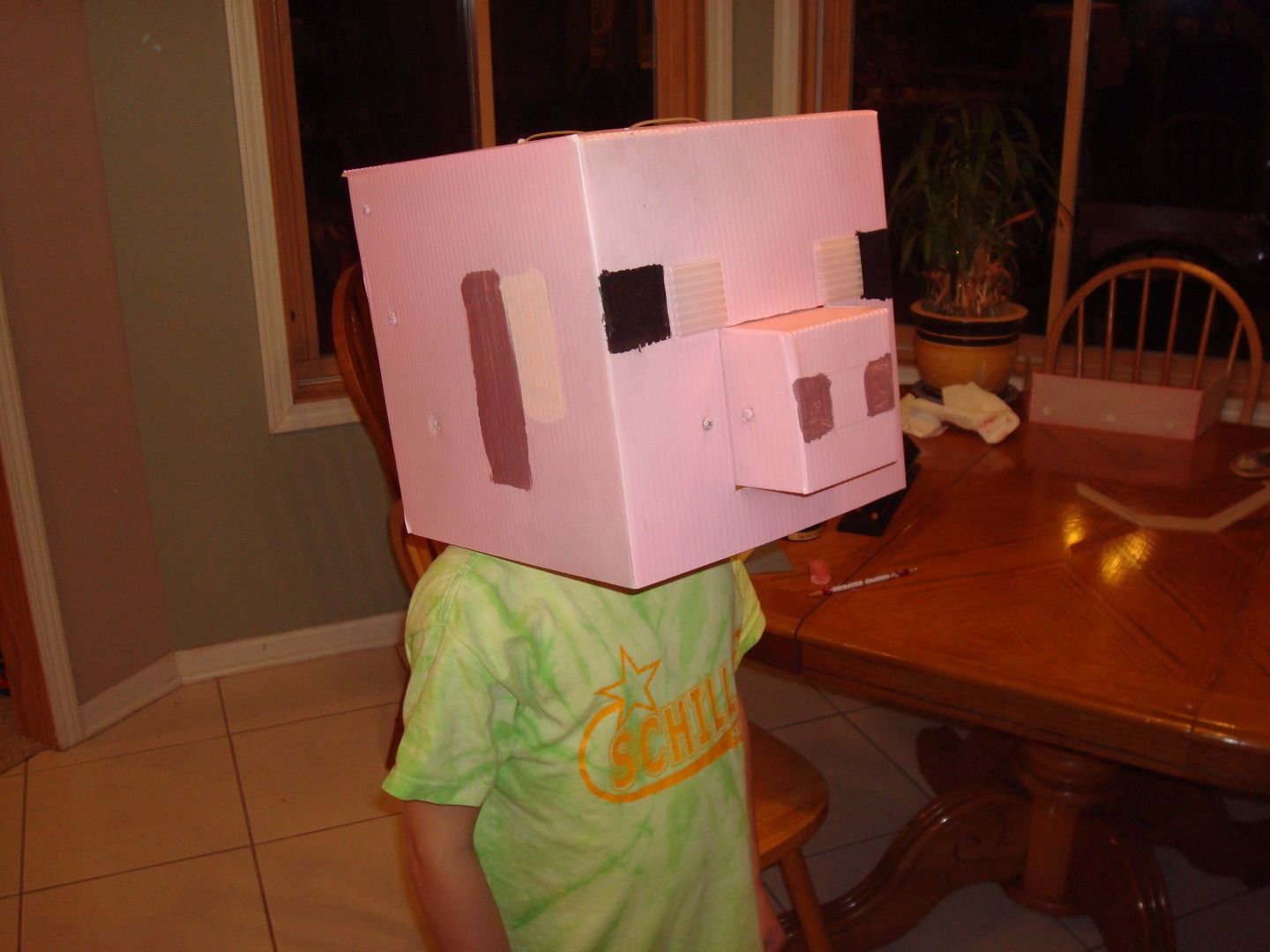 Minecraft Pig Halloween Costume Head Coroplast : 8 Steps (with Pictures ...