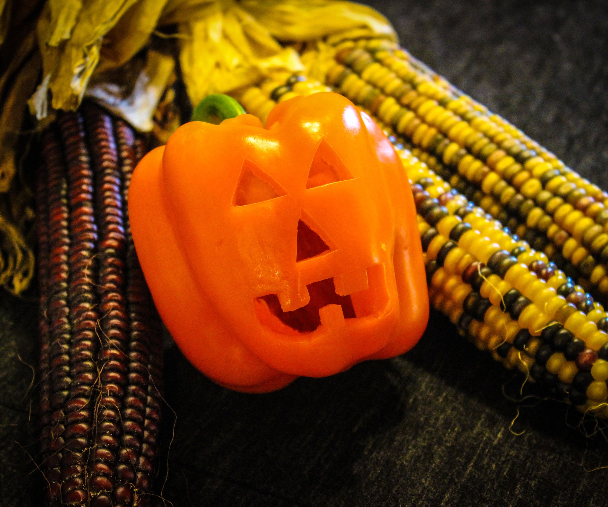 Stuffed Bell Pepper Jack-o'-Lantern : 6 Steps (with Pictures ...