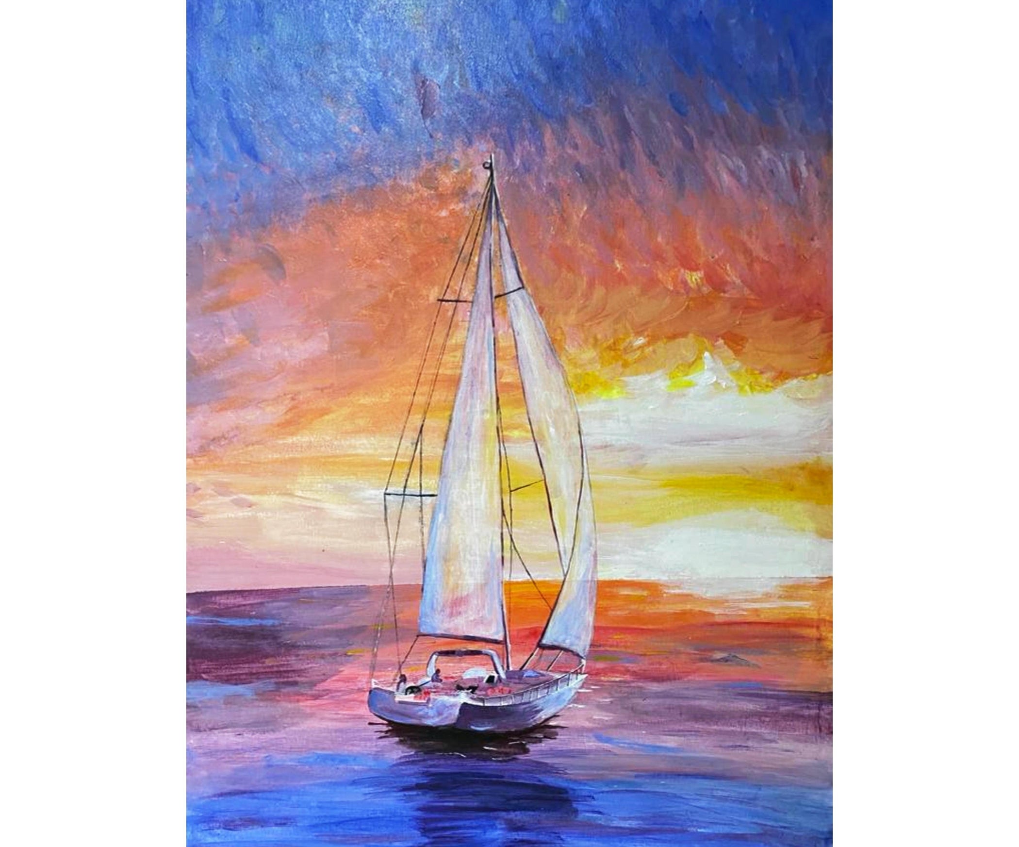 Sunset Sailing Drawing With Rainbow Colors : 5 Steps - Instructables