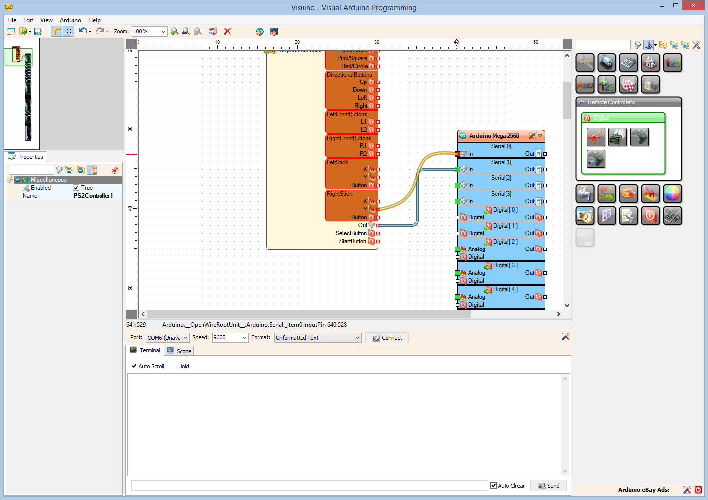 Arduino: Controlling Servo With PS2 Controller (Program With Visuino) : 8 Steps - Instructables