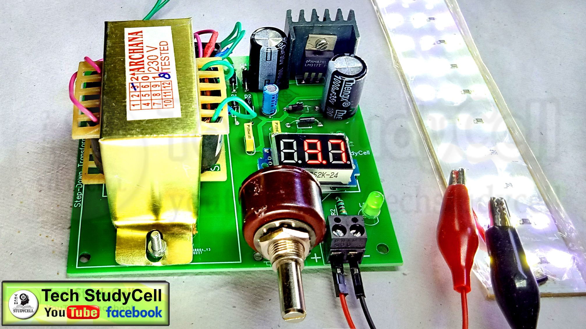 Adjustable Voltage DC Power Supply Using LM317 Voltage Regulator : 10 ...