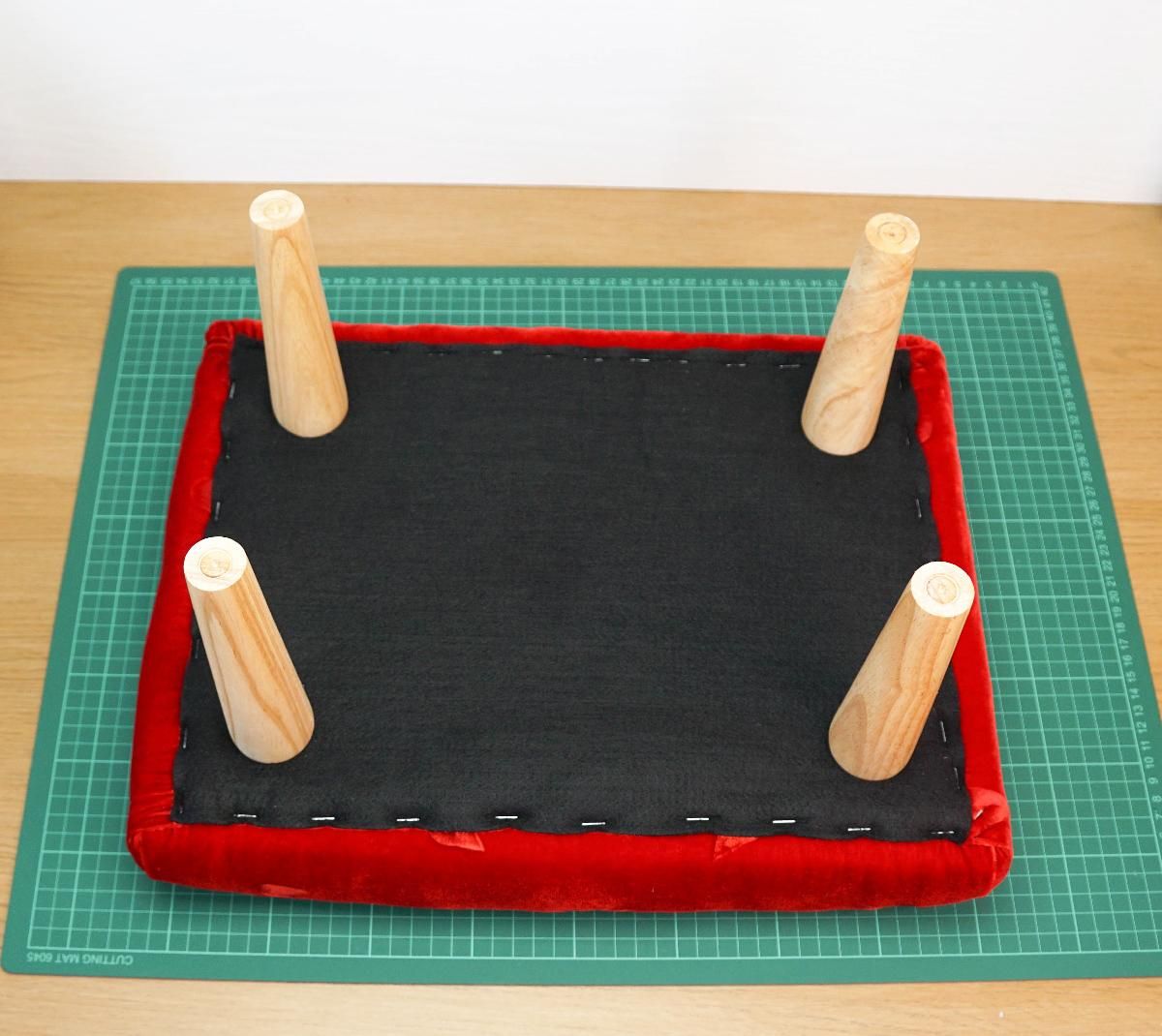 DIY Upholstered Footstool W/ an Embossed Velvet 'Strawberry' Design ...