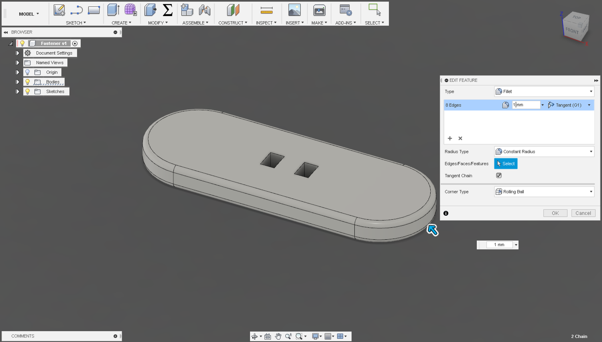Simple Fastener: Practical Intro to 3D Modeling : 5 Steps (with ...