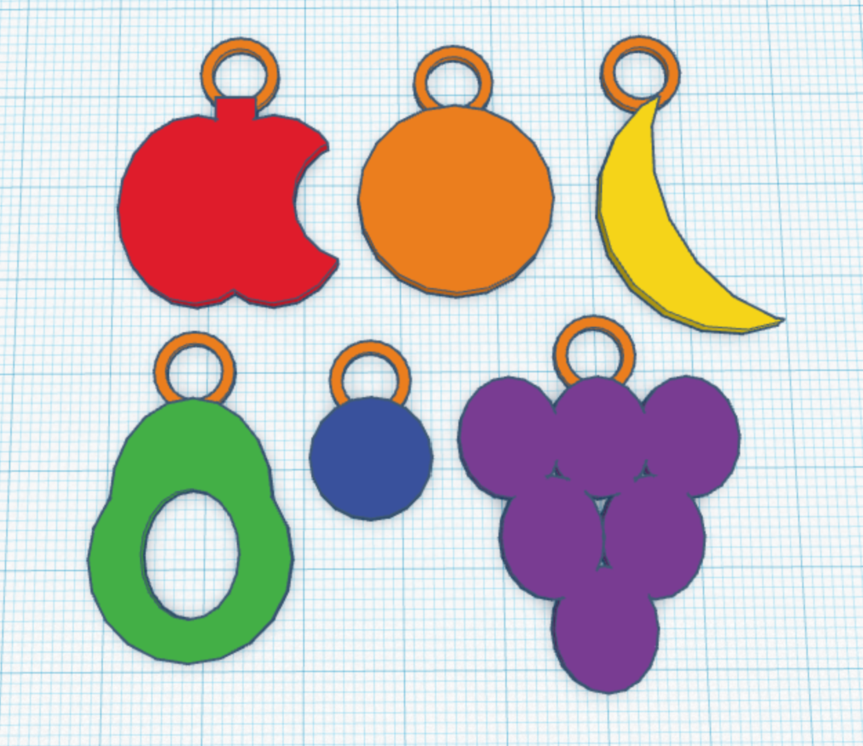 Tinkercad: Making Colorful Fruit Keychains : 10 Steps - Instructables