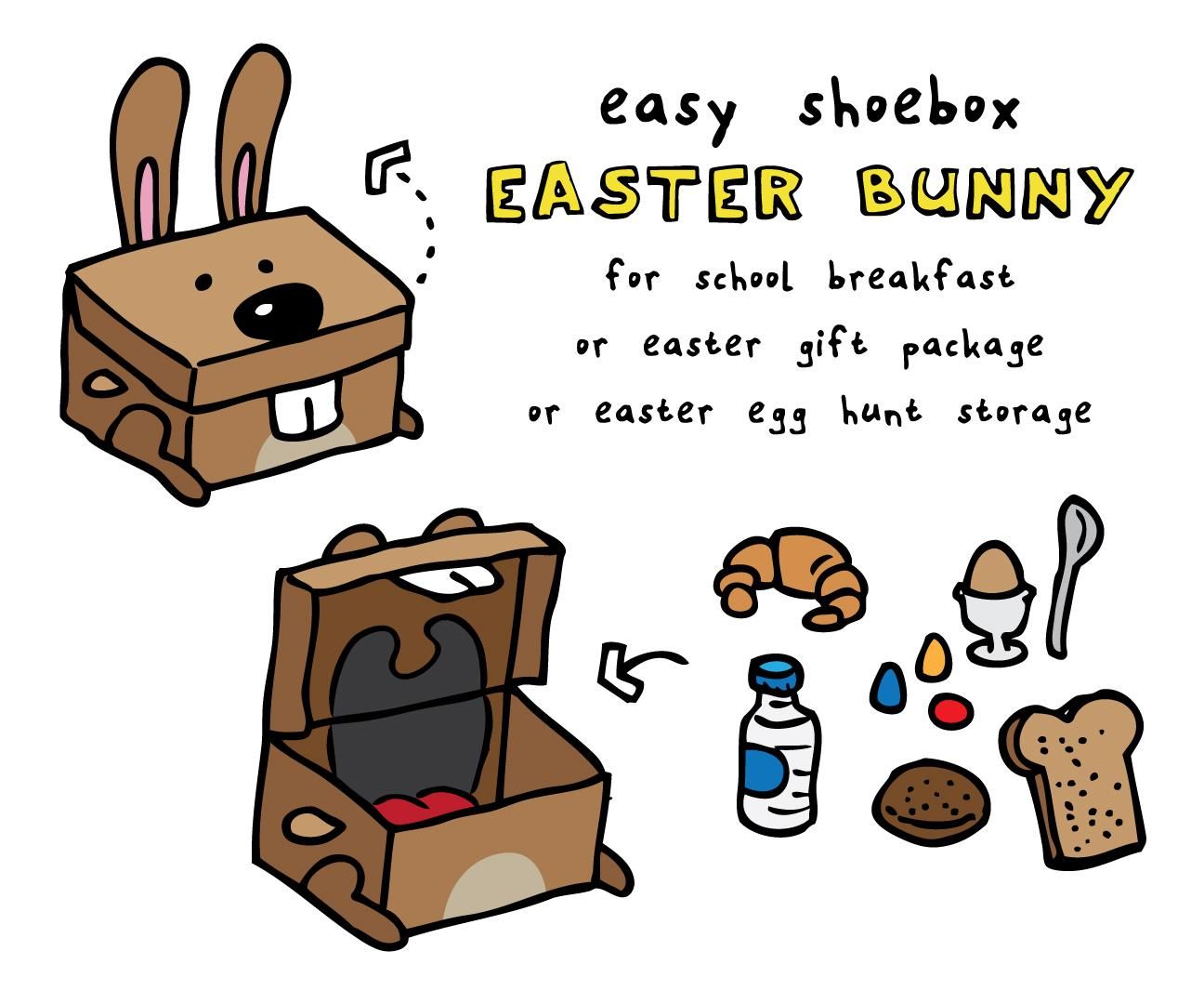 Shoebox Easter Bunny (breakfast / Gift Package) : 5 Steps (with ...