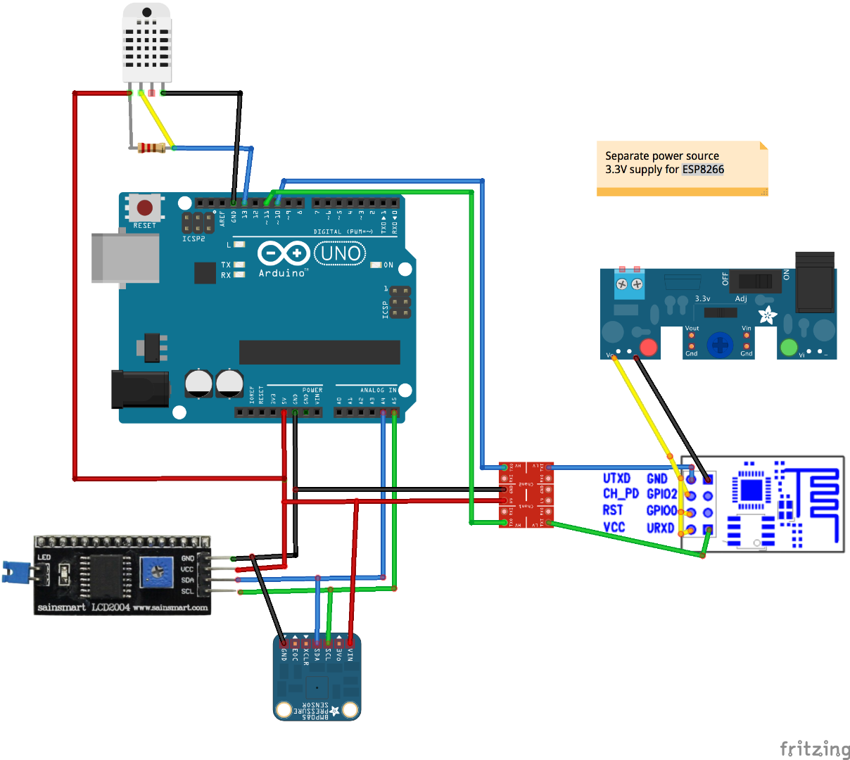 ESP8266+Arduino+thingspeak.com Environment Monitors : 5 Steps ...
