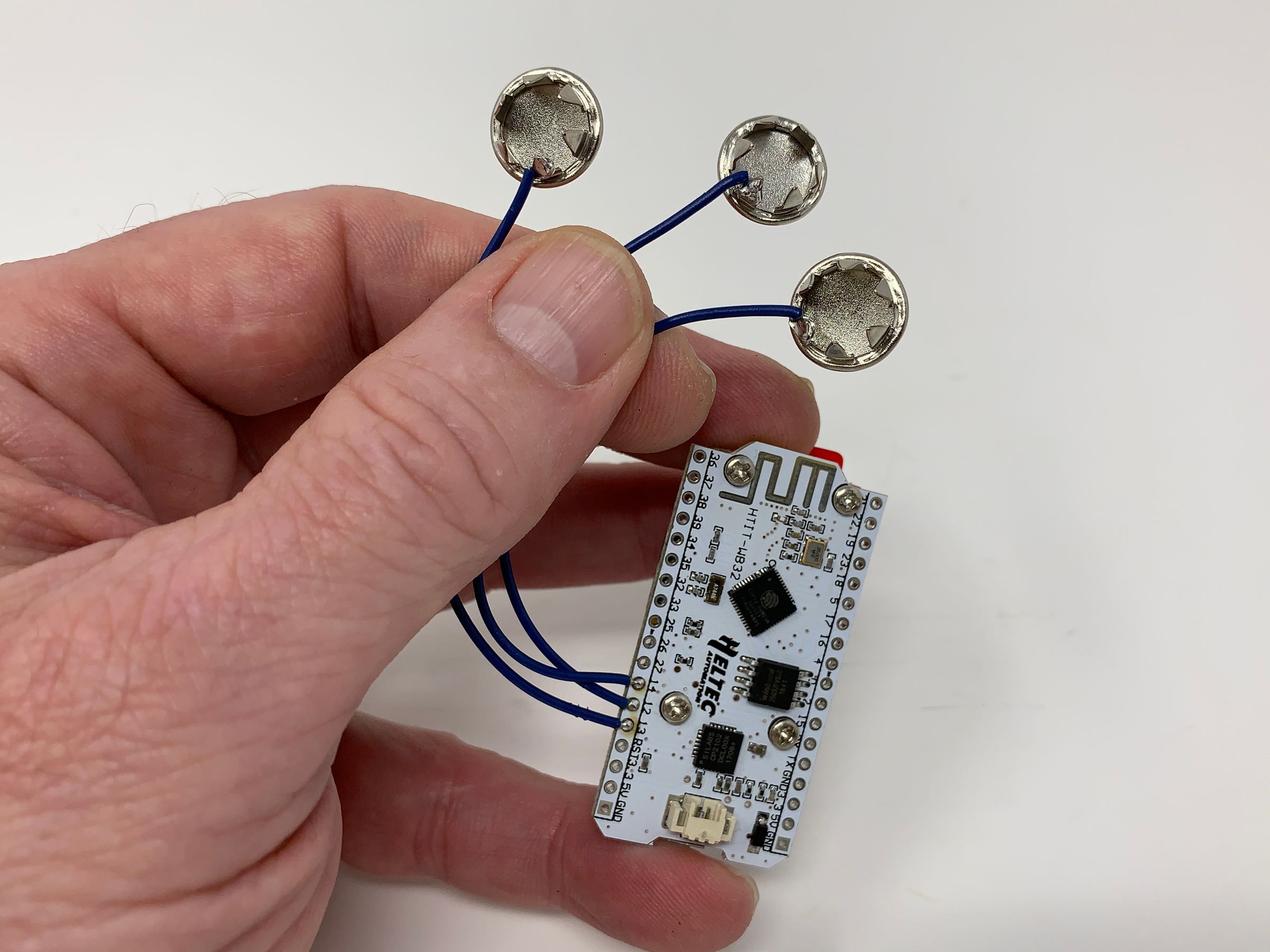 ESP32 Capacitive Touch Input Using "Metallic Hole Plugs" for Buttons ...