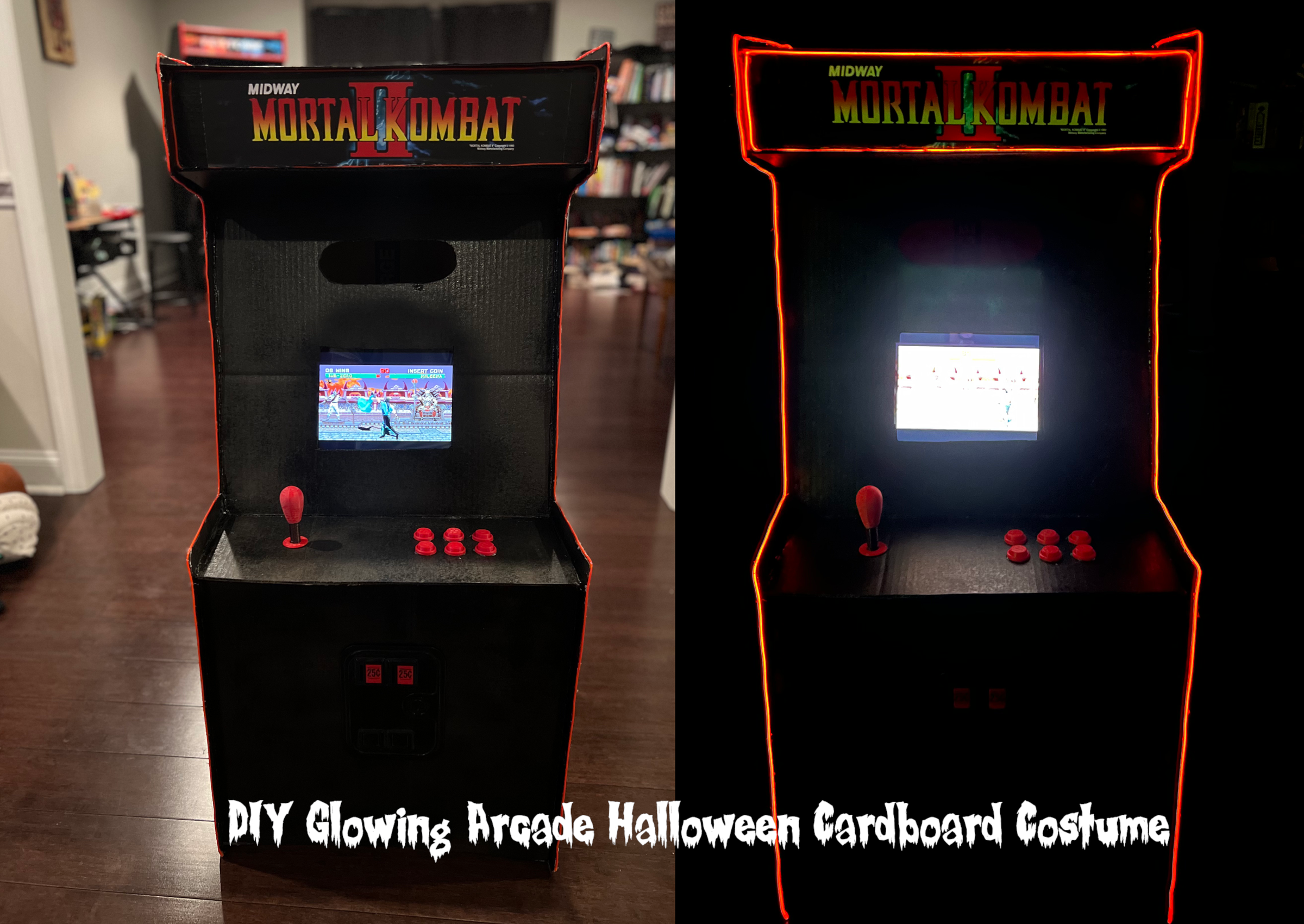 DIY Glowing Arcade Halloween Cardboard Costume : 11 Steps (with ...