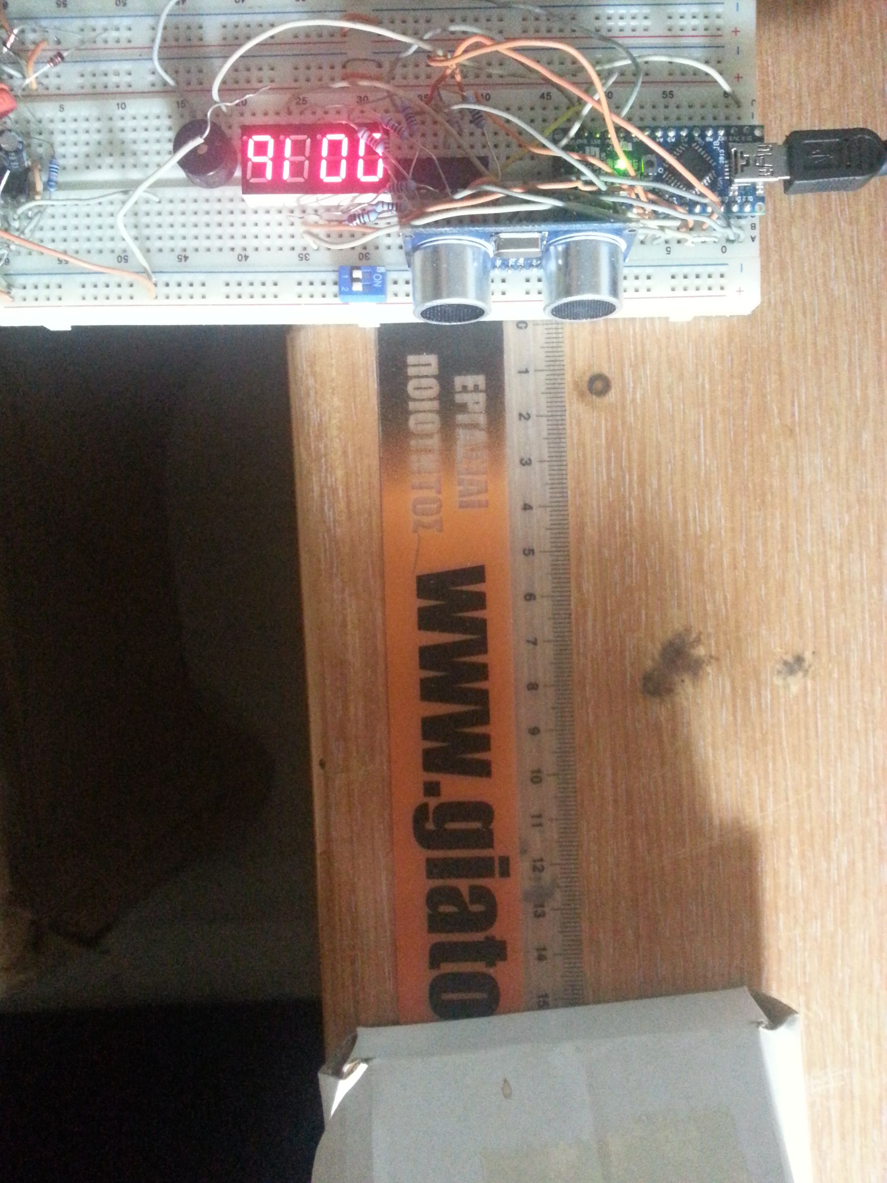 Arduino Nano 7segment 4digit Display Ping Sensor by Sarigiannis : 6 ...