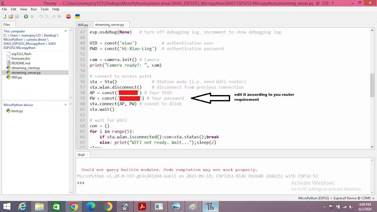 Esp32 S3 Sense Video Streaming in Micro Python : 6 Steps - Instructables