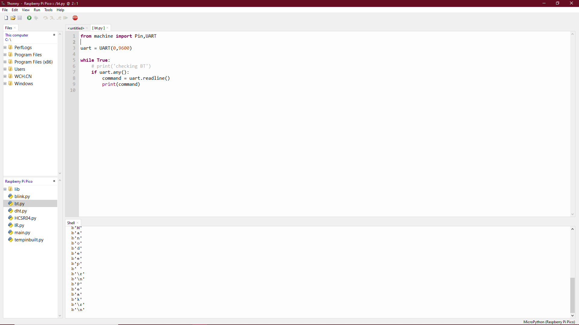 Bluetooth Module(HC-05) With Raspberry Pi Pico. : 5 Steps - Instructables