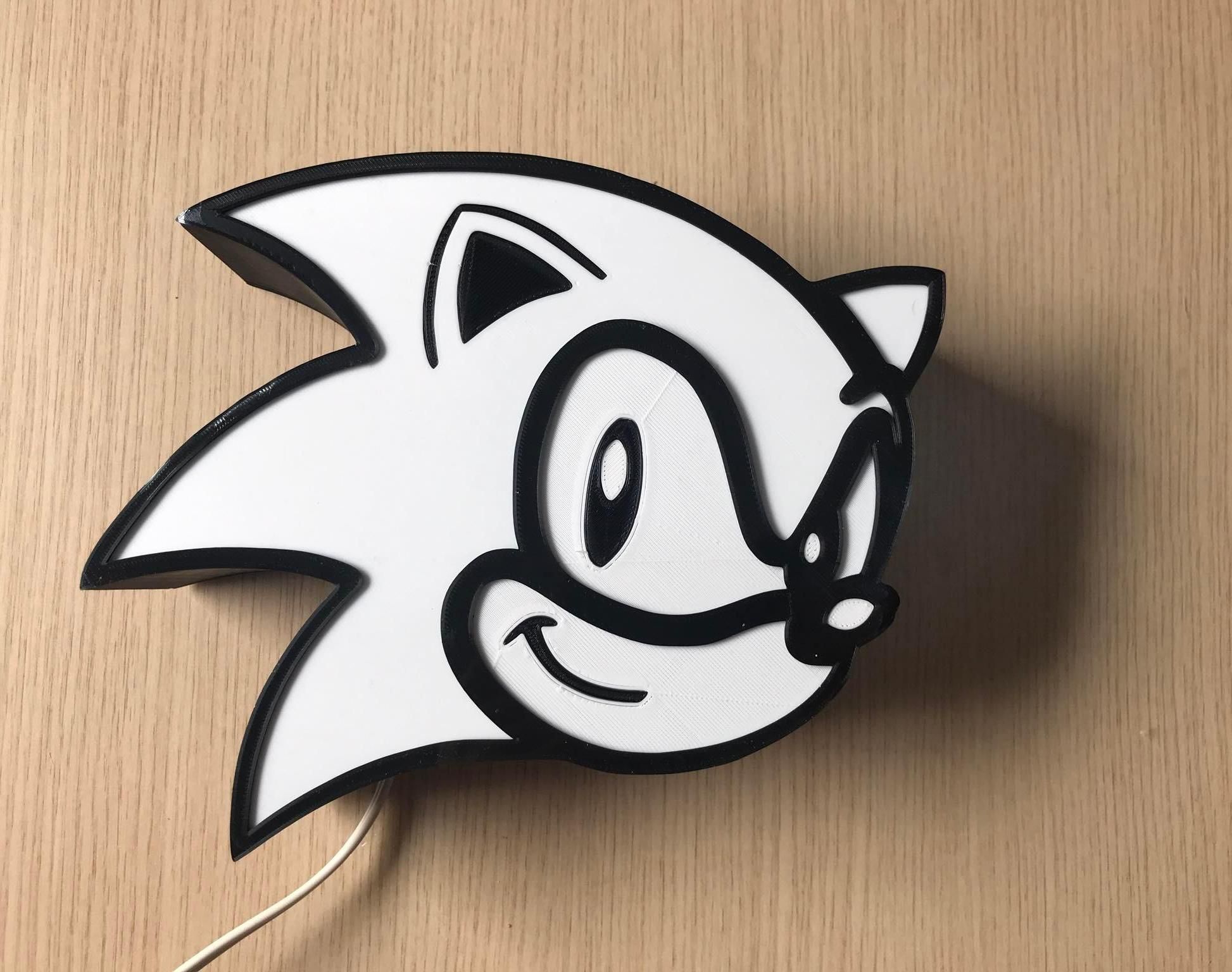 Sonic 3D LED LAMP ( Black & White ) : 4 Steps (with Pictures ...