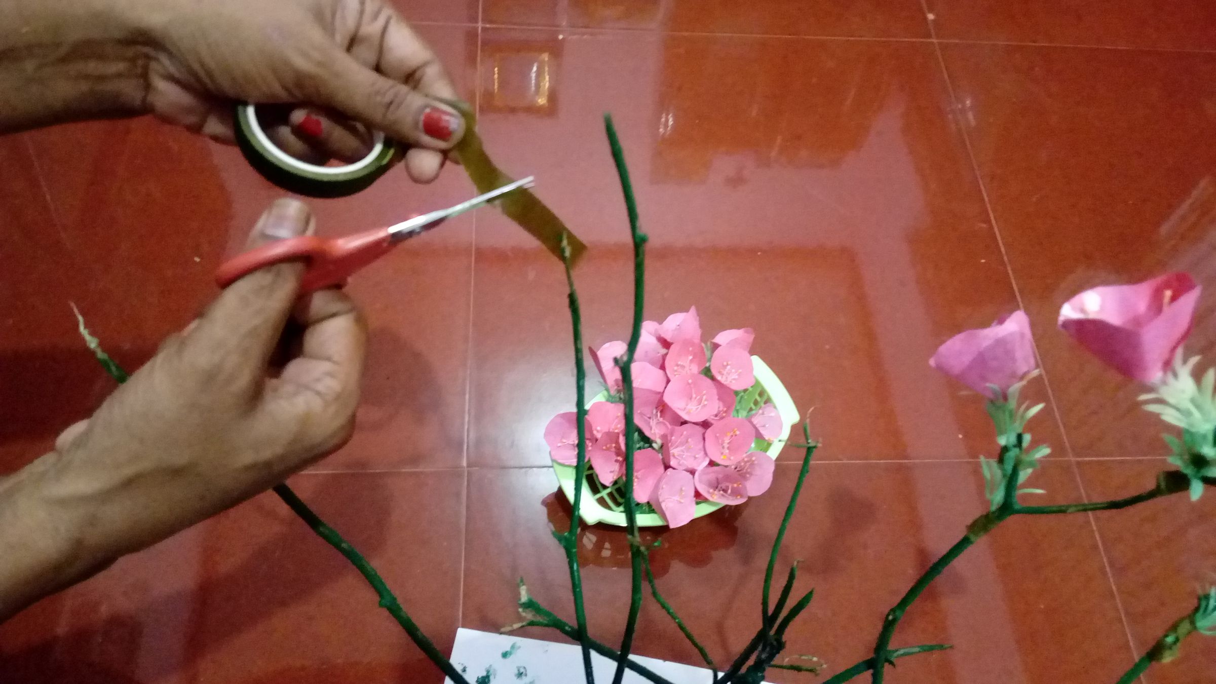 How to Make Artificial Plant With Beautiful Flowers : 6 Steps (with ...