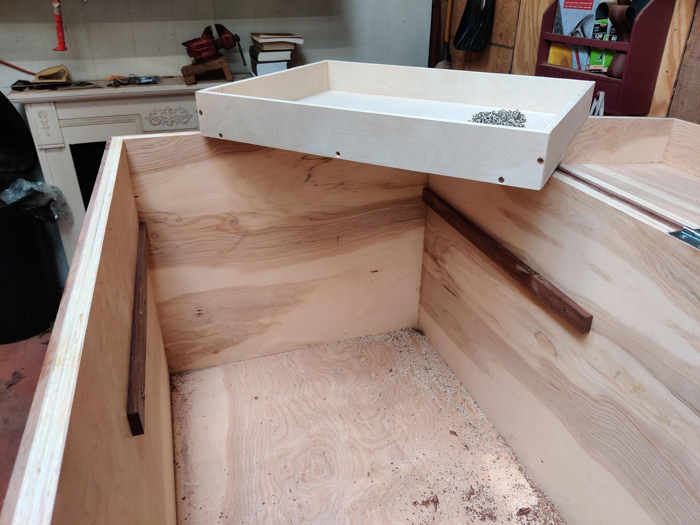 No-waste Plywood Trunk With Lid Storage and Walnut Trim : 16 Steps ...