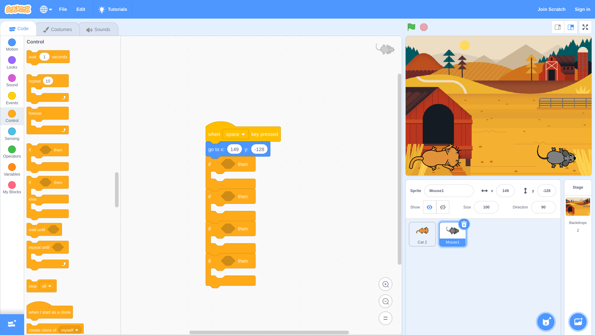How to Program a Simple Cat & Mouse Game With Scratch! (videos Included ...