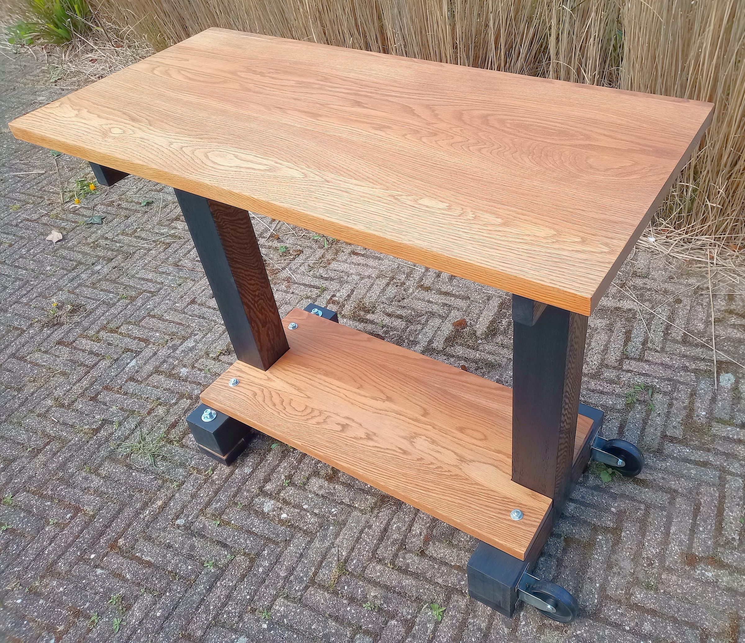 Traveler Workbench With Adjustable Feet and Cerused Oak Legs : 30 Steps ...