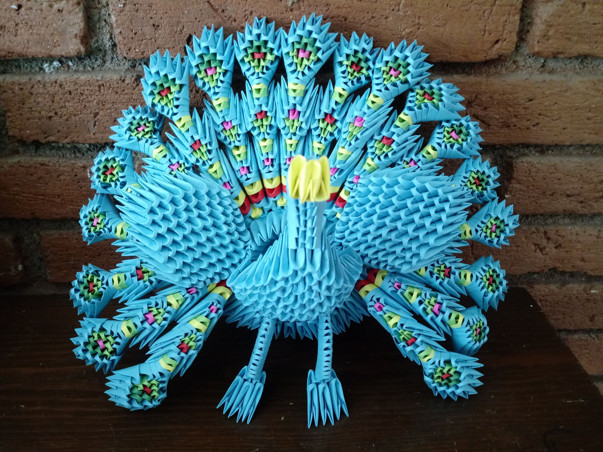 3d Origami Peacock Circle Tail