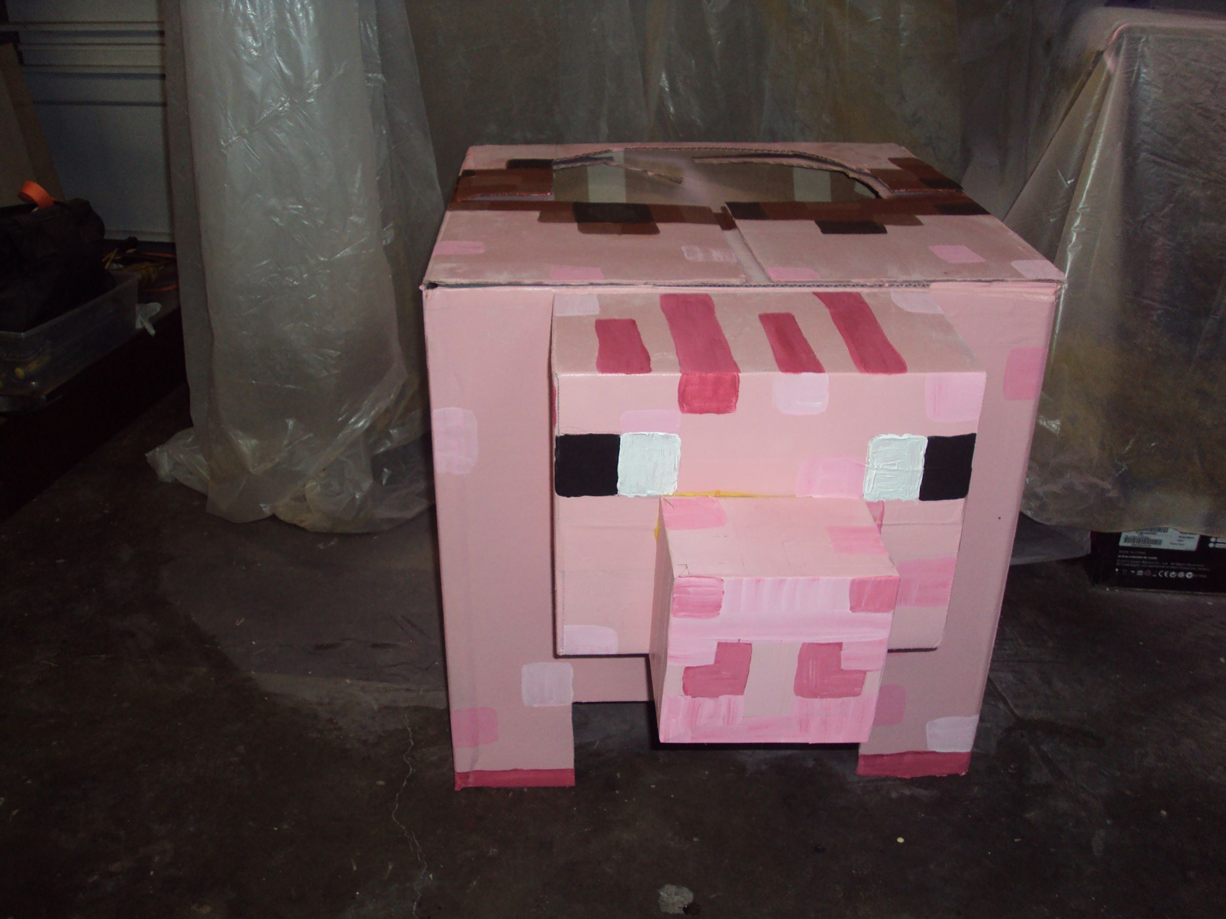 Steve Riding a Pig Minecraft Cardboard Halloween Costume (with Pictures ...