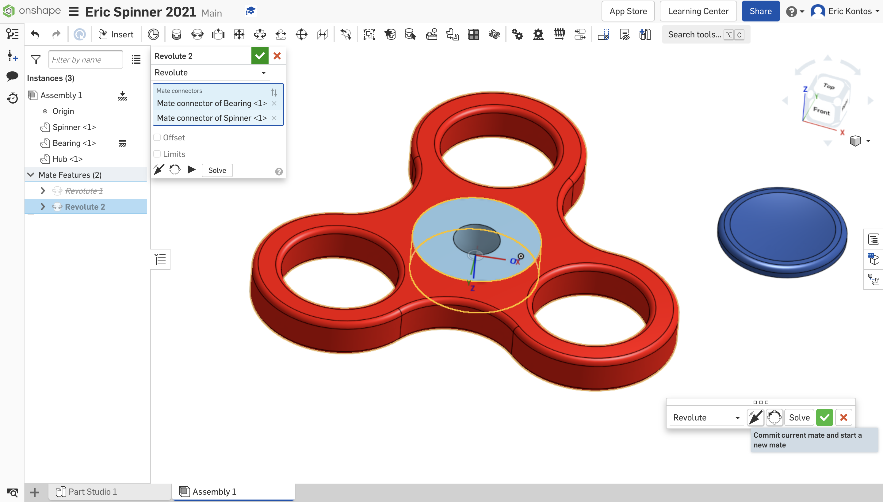 Fidget Spinner in Cad ONSHAPE : 14 Steps (with Pictures) - Instructables