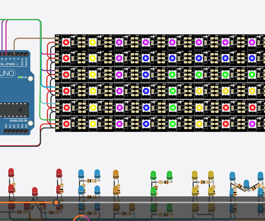 Arduino Tinkercad Neopixel For Rainbow Leds 5 Steps Instructables