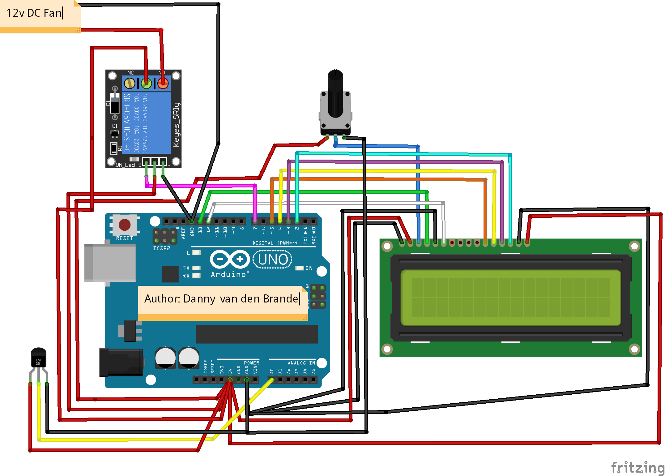 Arduino- TM35 Controlling a DC 12v FAN With Temperature Sensor ...