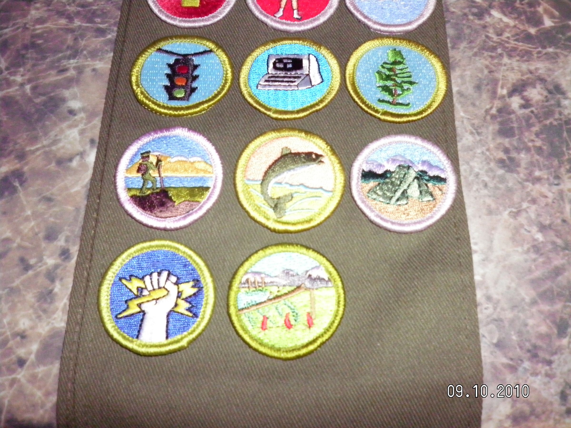 Scout Merit Badge Sash Placement