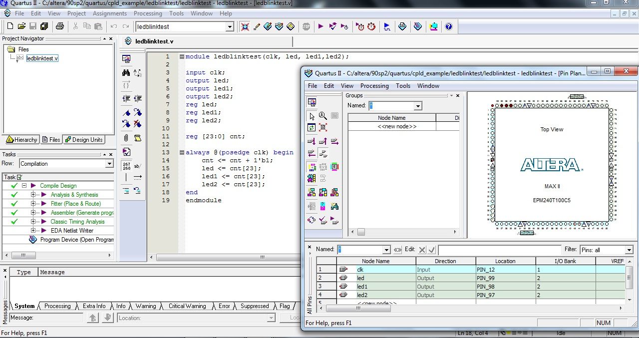 Altera CPLD Max II Blink Led - Instructables