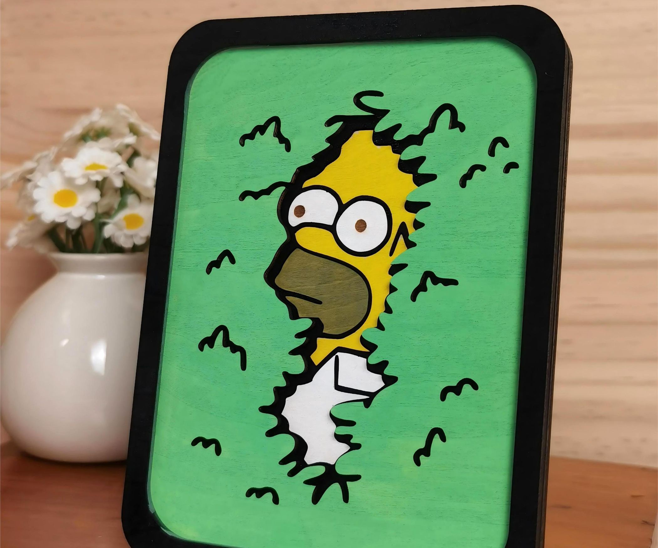 Simpsons Desktop Wood Decor | Laser Cut, Wood, Wall Art : 4 Steps ...