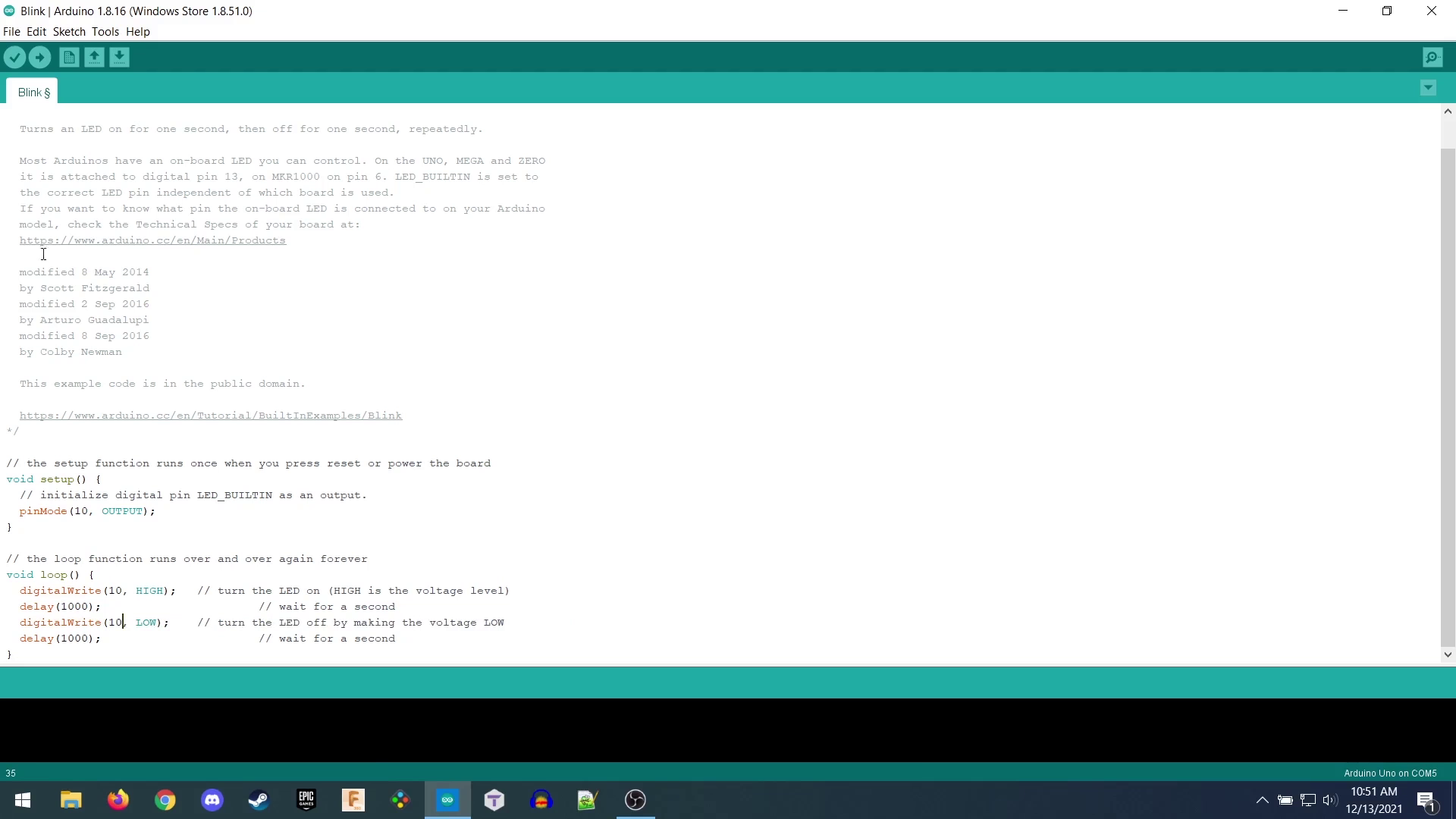 How to Make a LED Blink With the Arduino UNO : 9 Steps - Instructables