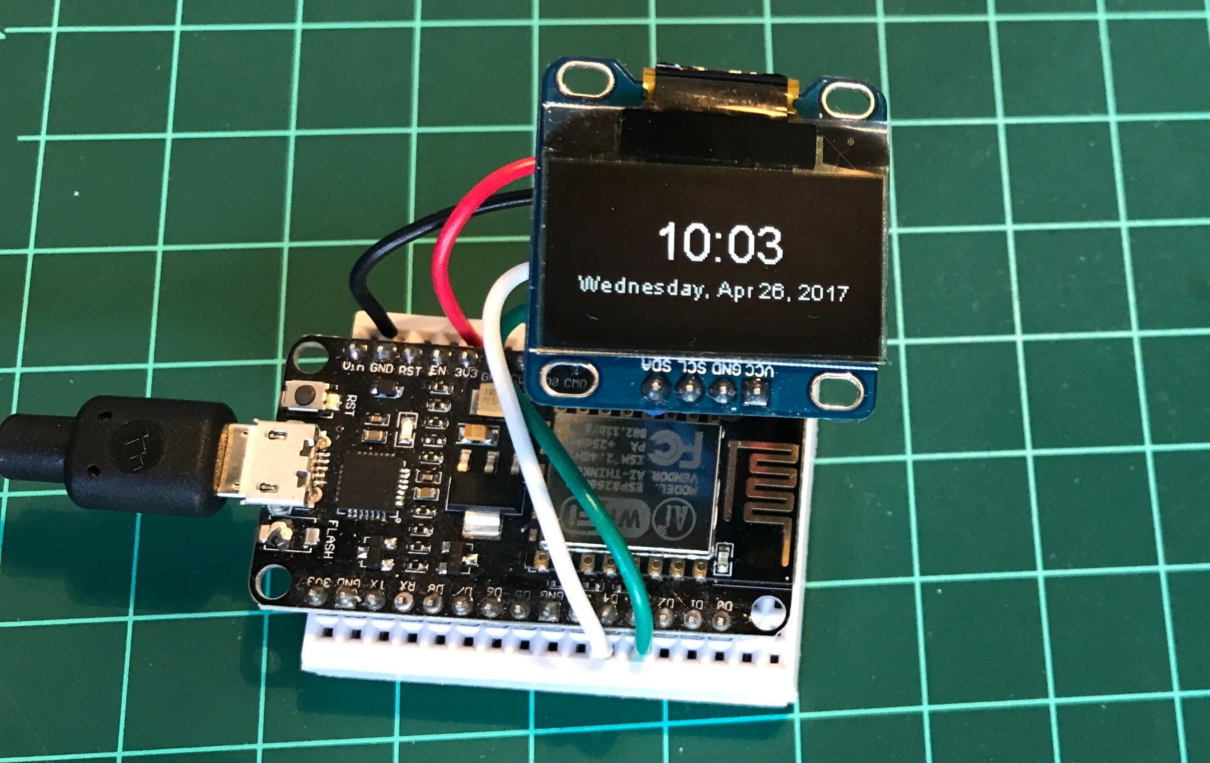 Simplest ESP8266 Local Time Internet Clock With OLED : 4 Steps (with ...