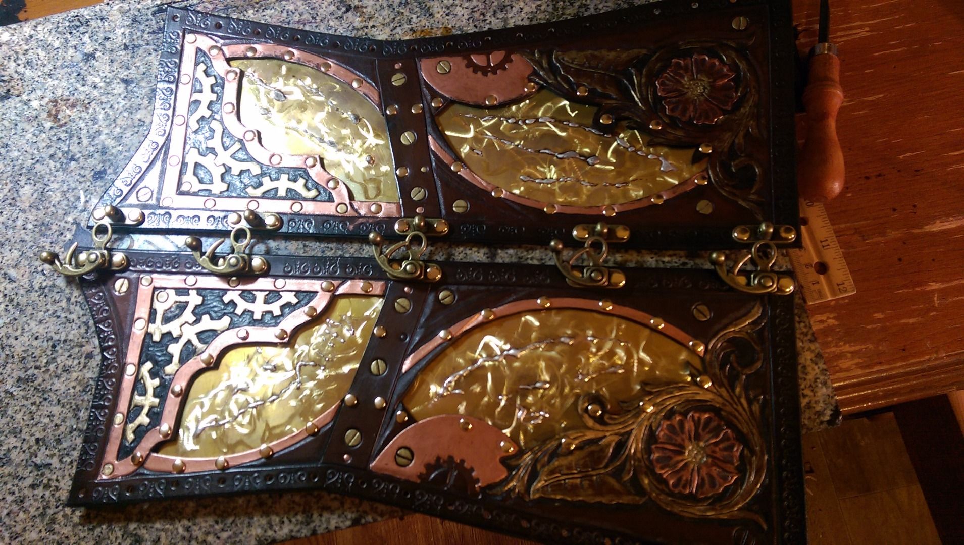 Handmade Steampunk Leather Corset With Brass Inlays and Custom Tooling ...