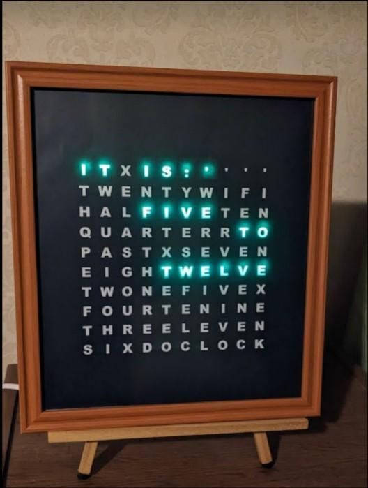 WordClock Made With a Single LED Strip : 10 Steps (with Pictures ...